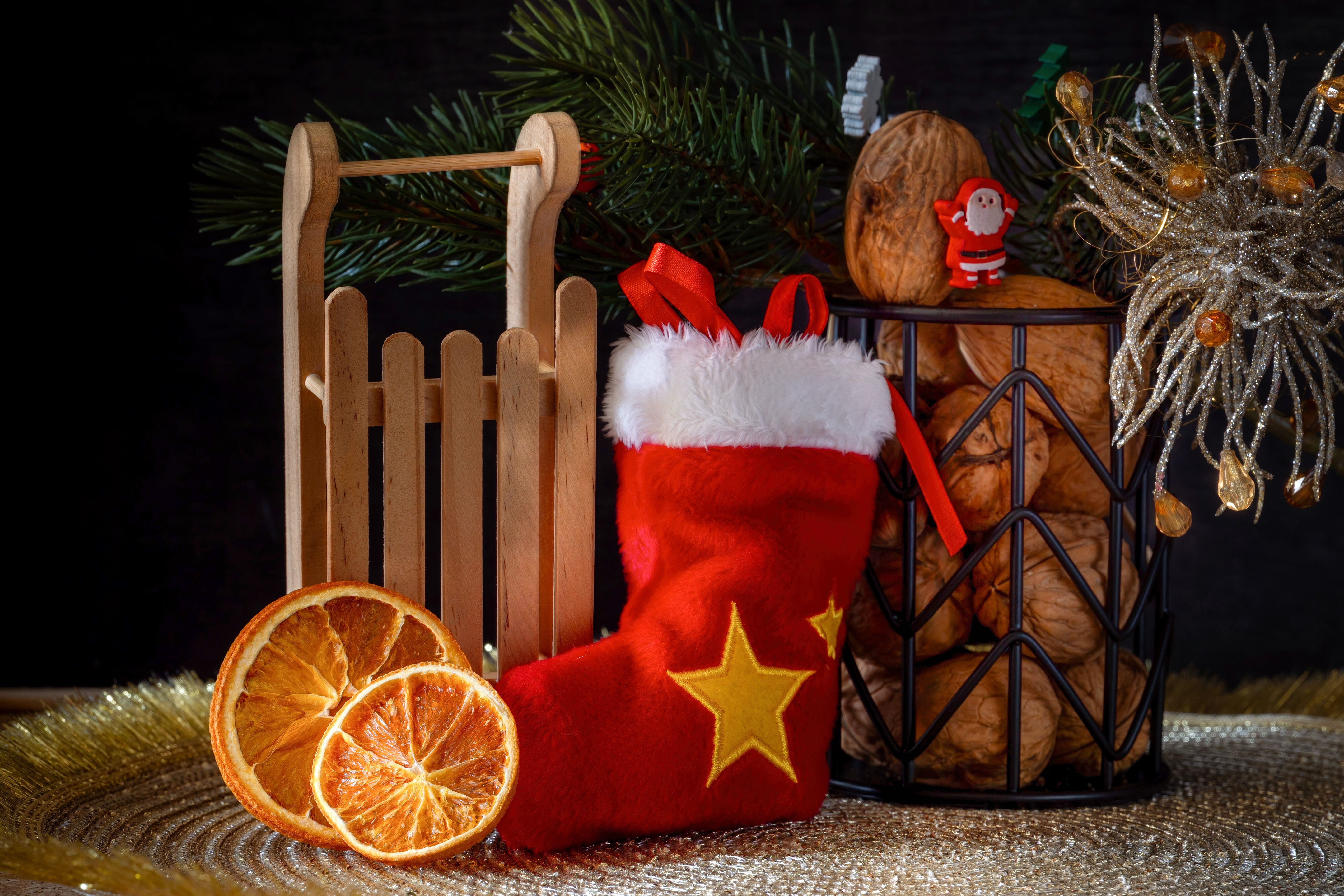 Festive Christmas Still Life with Decorations · Free Stock Photo