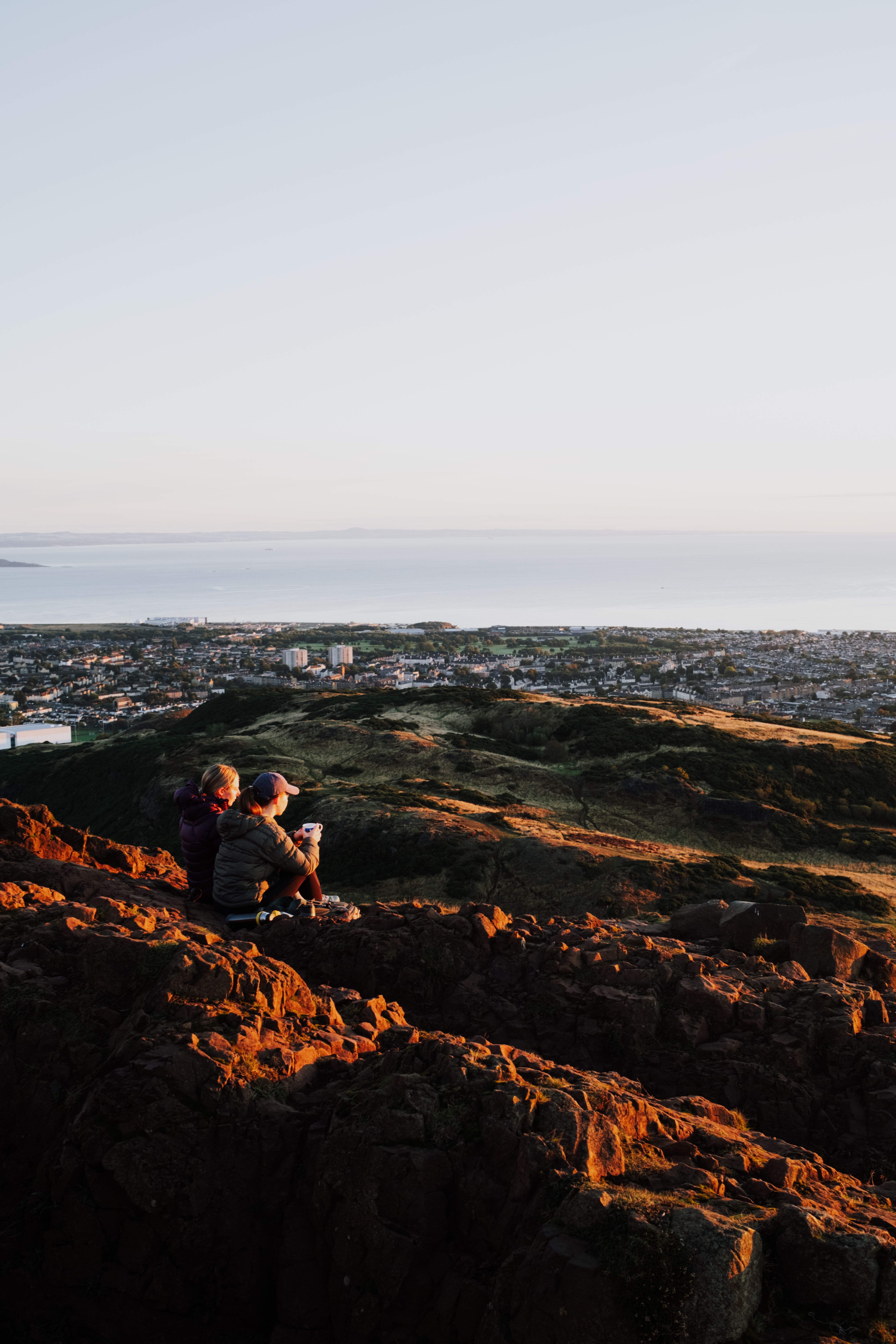 Sunset View from Arthur's Seat with Couple · Free Stock Photo