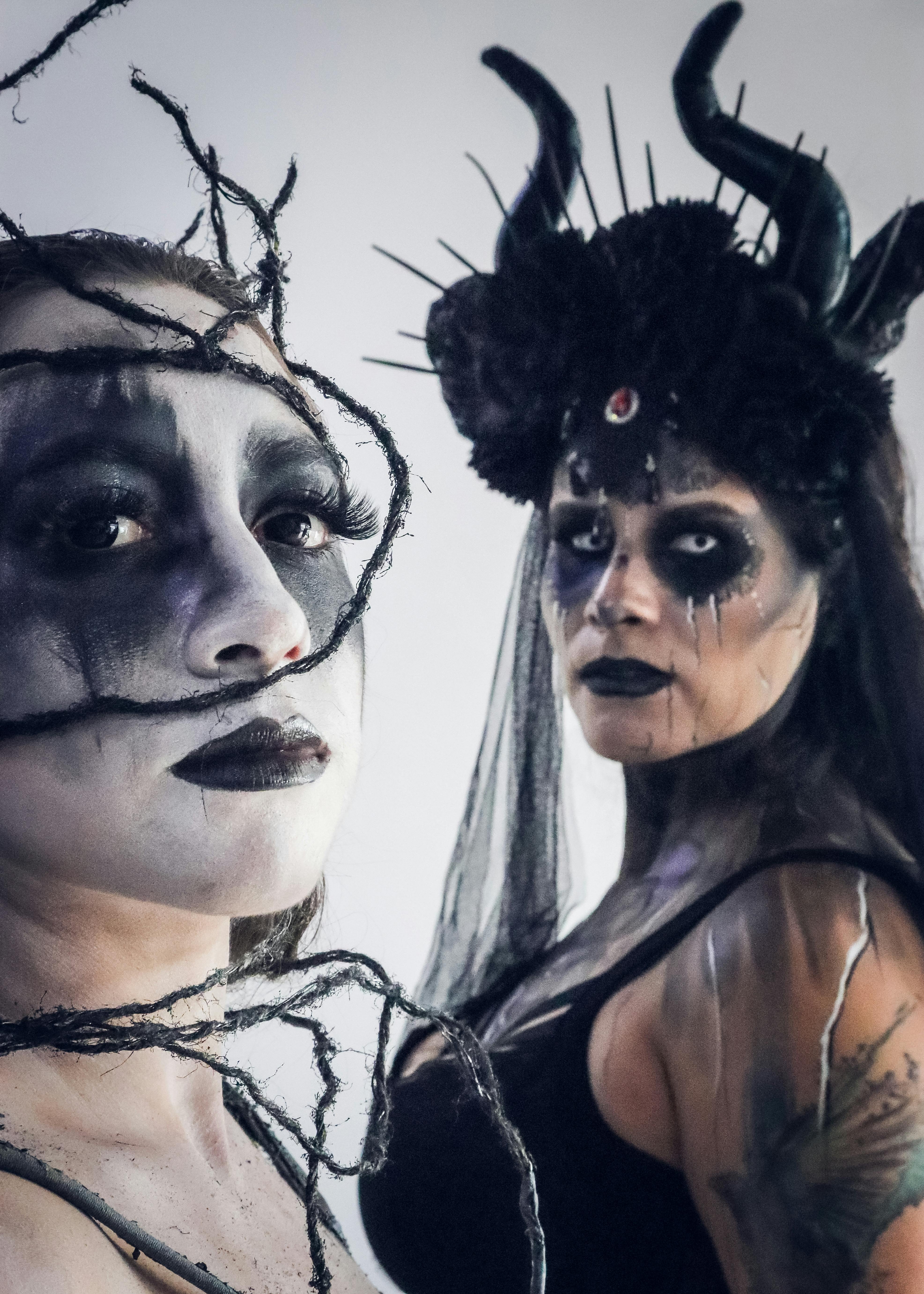 Dark Fantasy Makeup with Gothic Costumes · Free Stock Photo