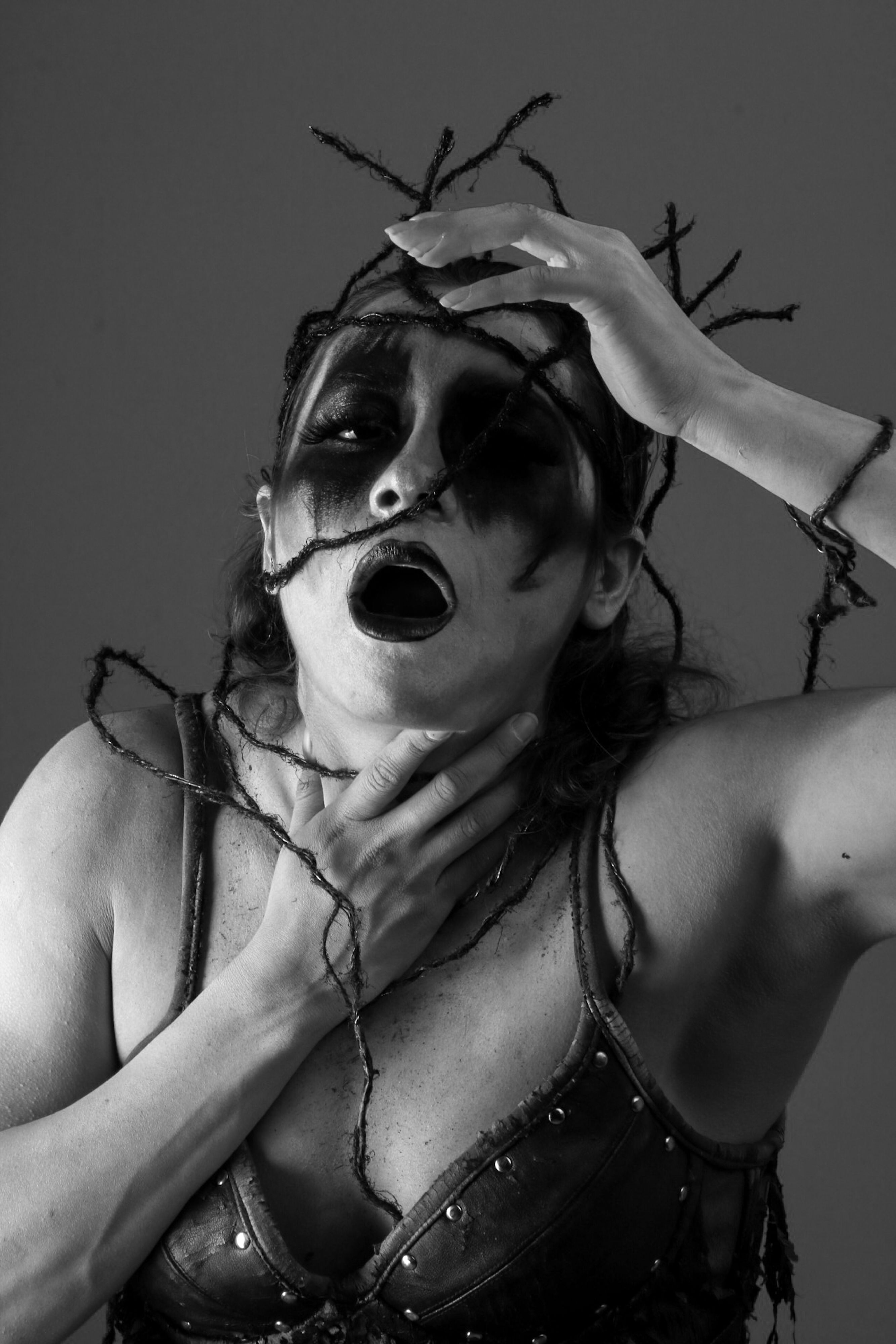 Dramatic Black and White Expressionist Portrait · Free Stock Photo