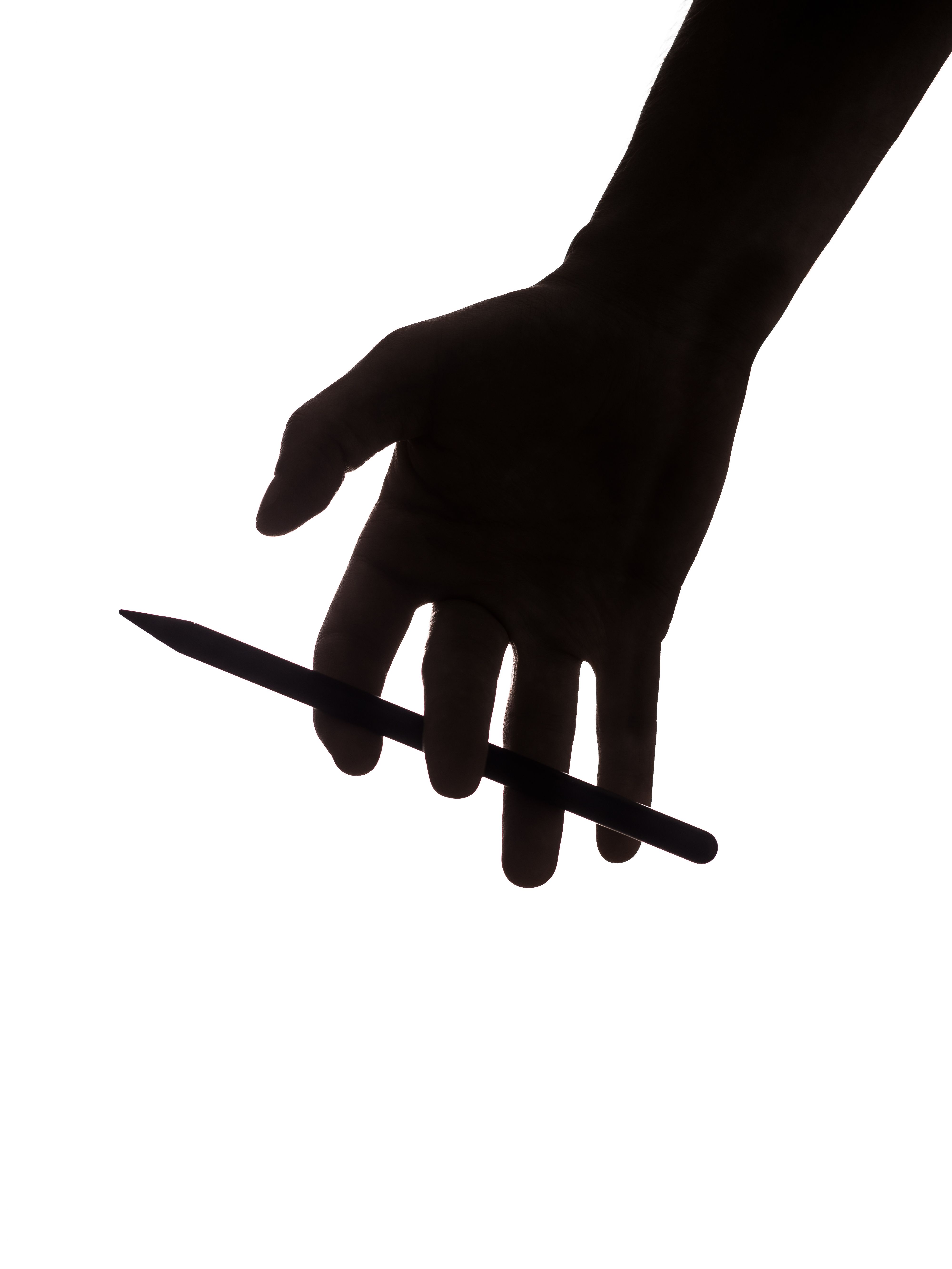 Silhouette of Hand Holding a Stylus Pen · Free Stock Photo