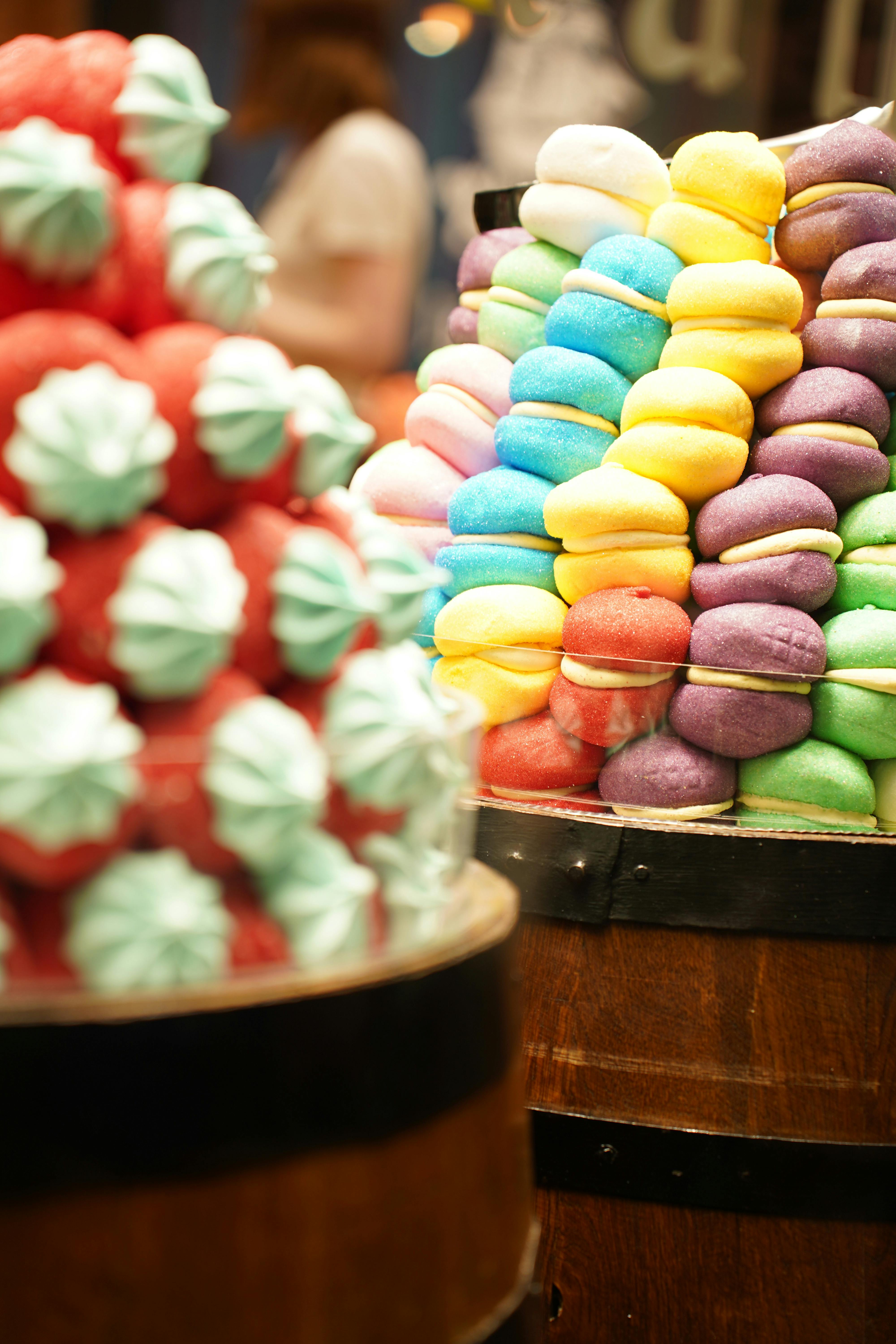 Colorful Macaron Tower on Display · Free Stock Photo