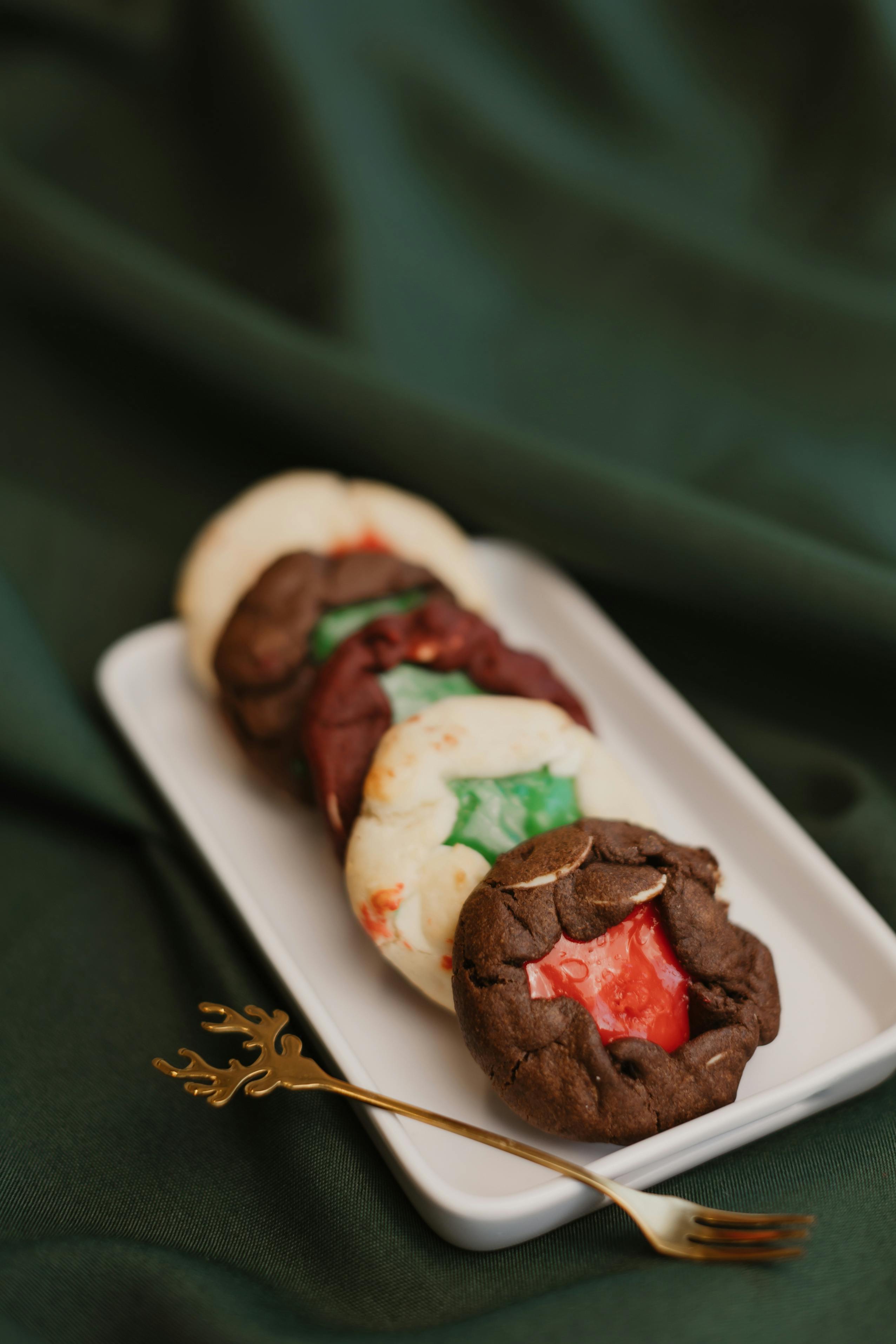 Colorful Cookie Assortment on Elegant Plate · Free Stock Photo