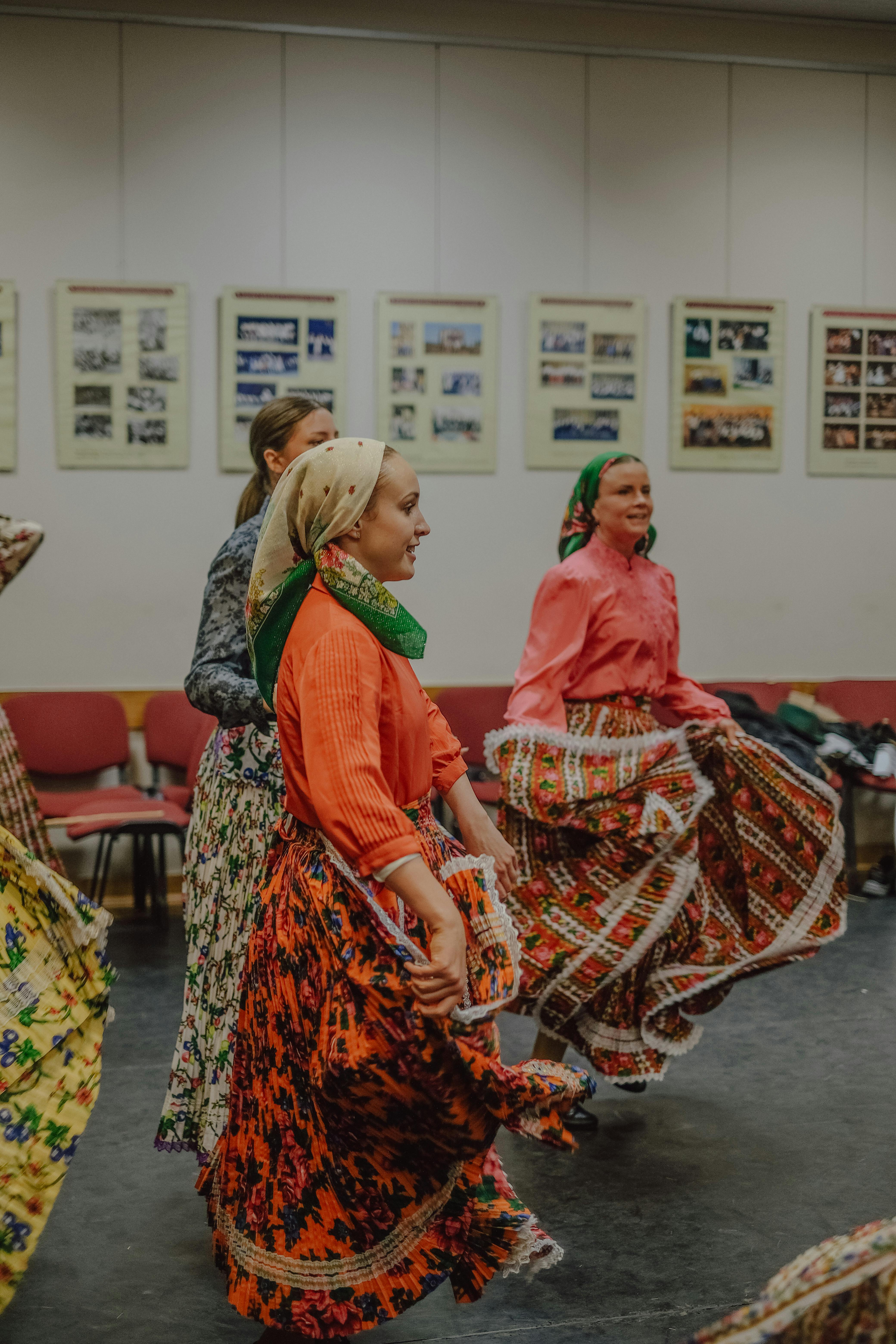 Traditional Dance in Colorful Folk Costumes · Free Stock Photo