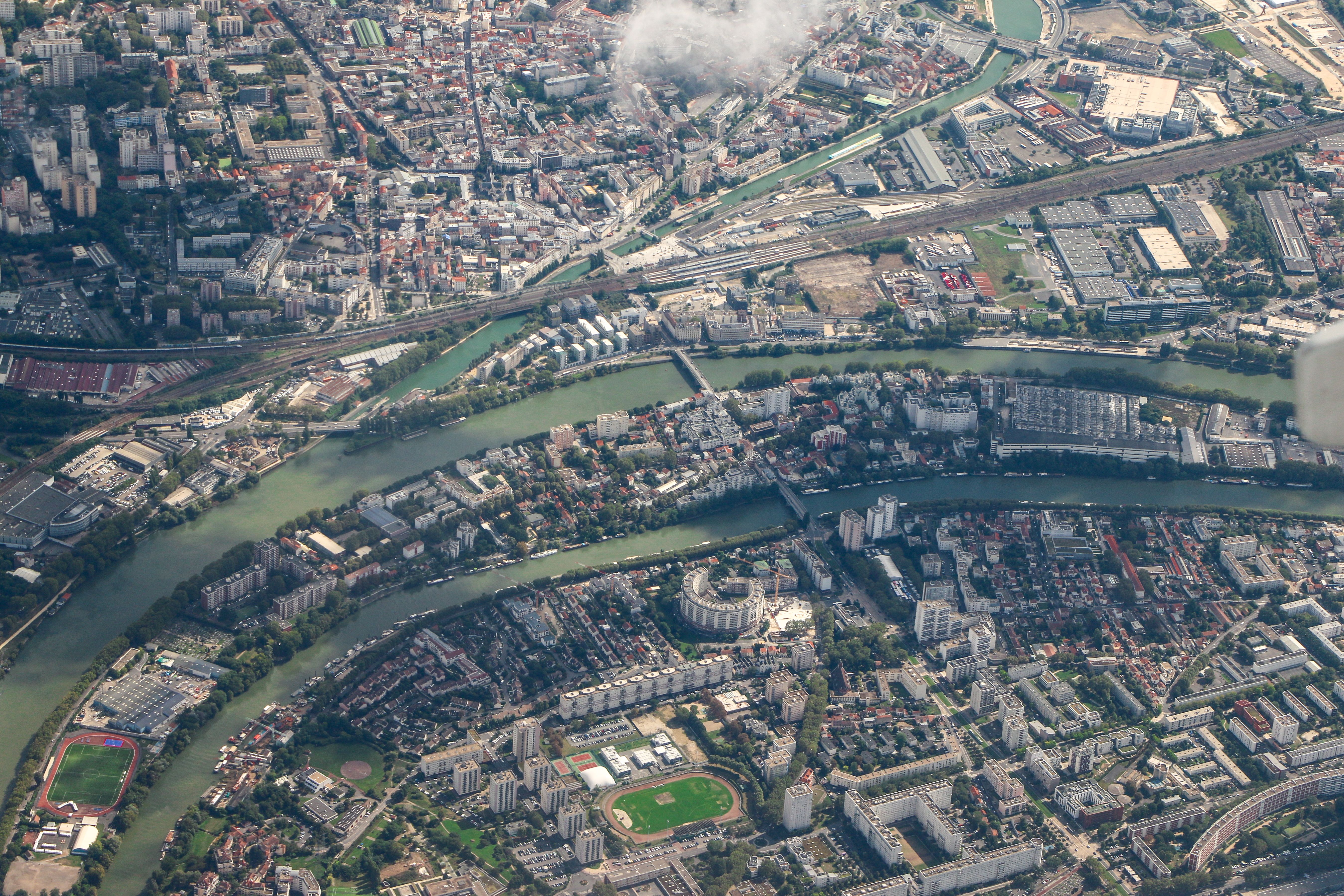 Aerial View of Paris from Above Capturing the City's Layout · Free ...