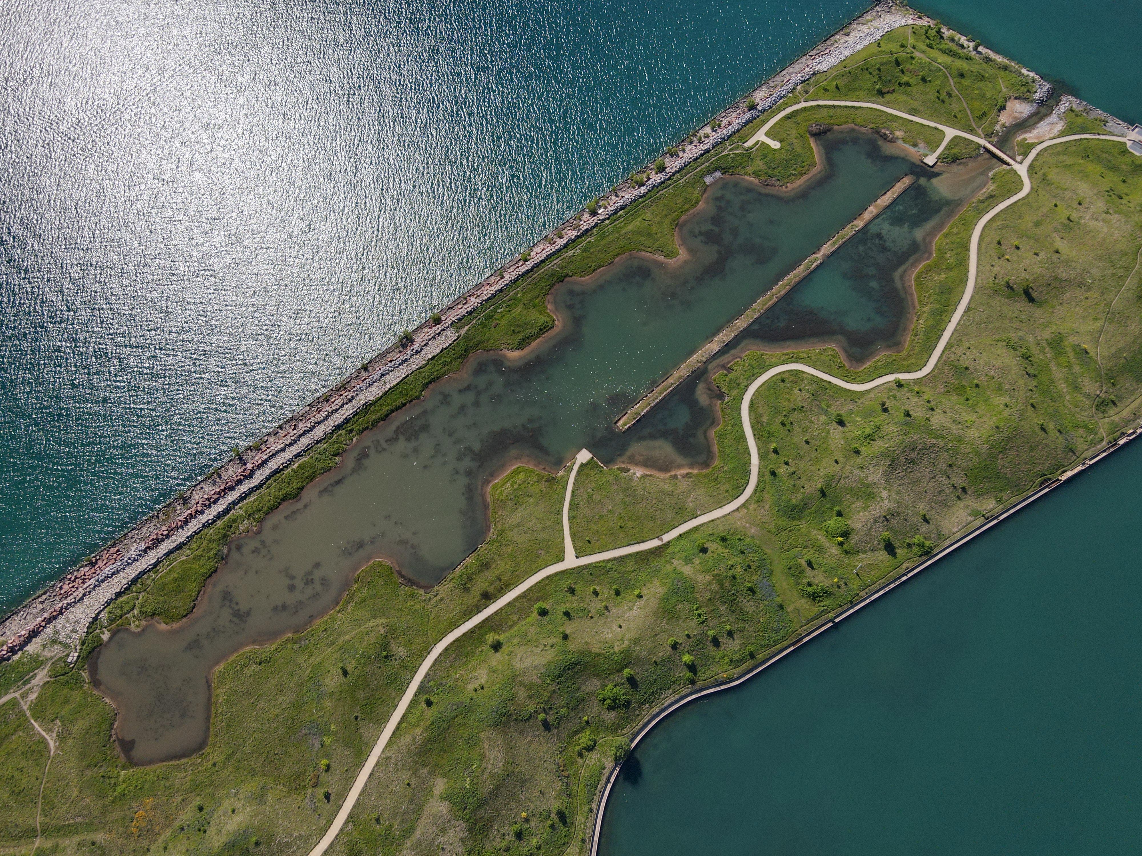 Aerial View of Northerly Island in Chicago · Free Stock Photo