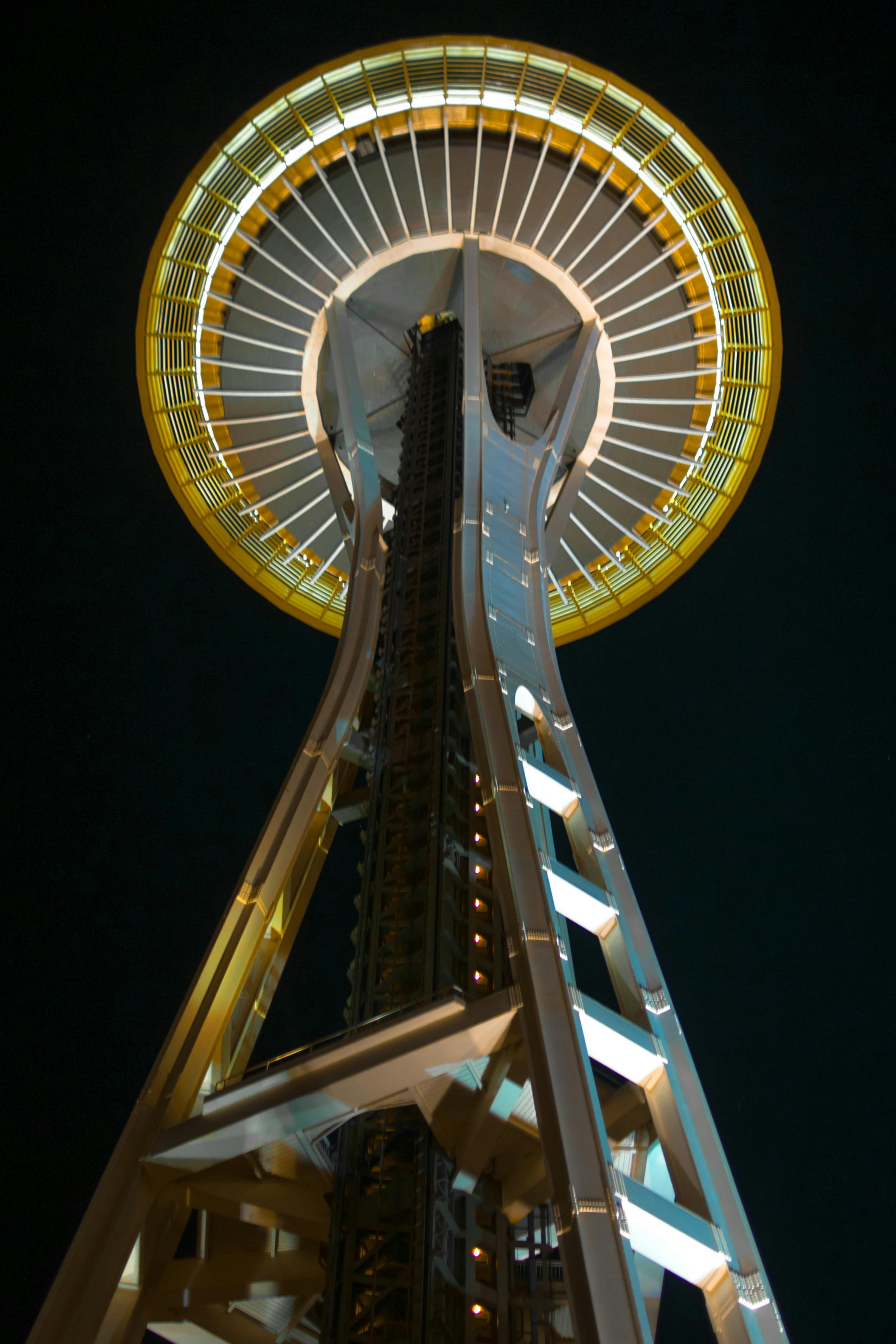 Iconic Space Needle Illuminated at Night · Free Stock Photo