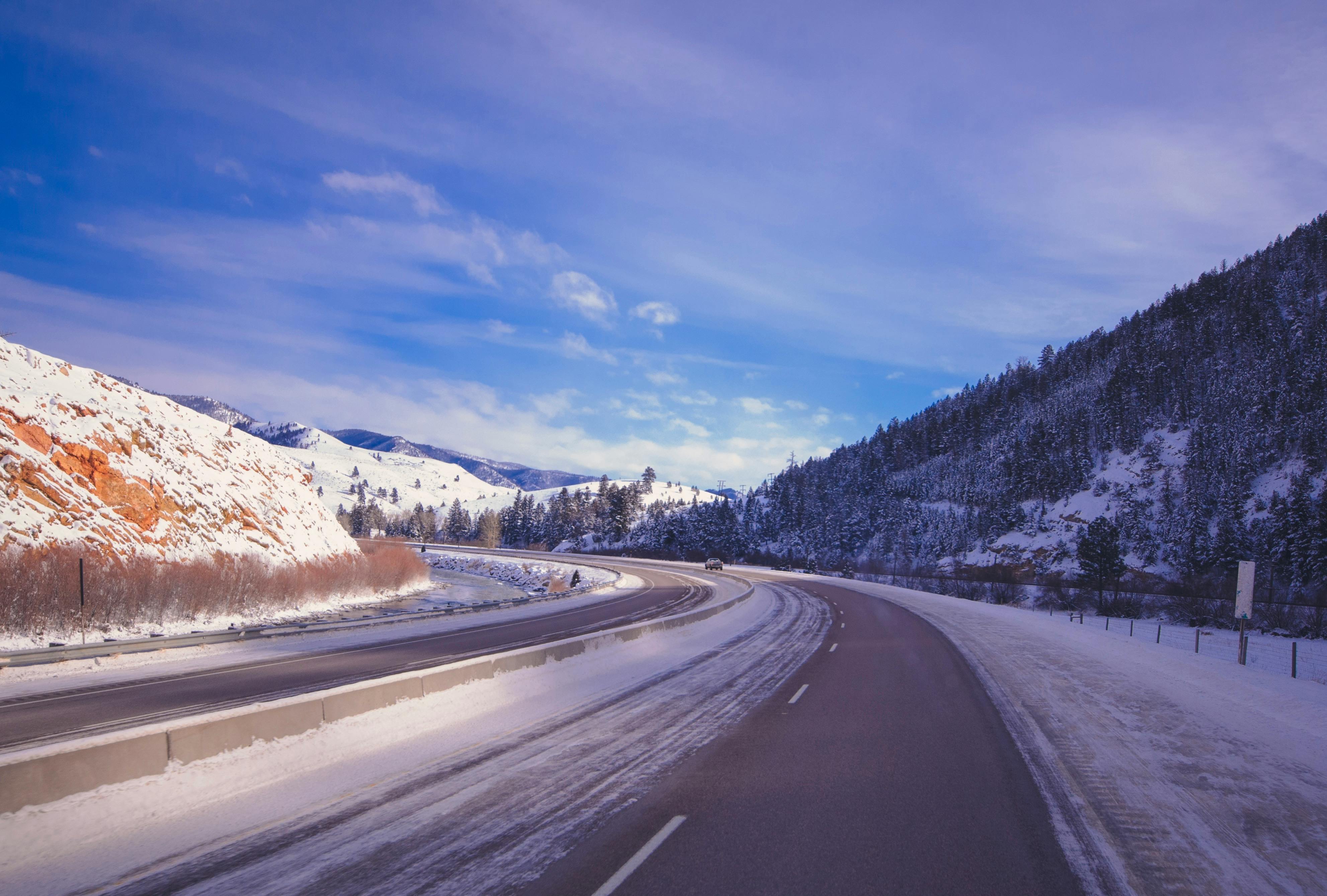 Snowy Mountain Highway in Winter · Free Stock Photo
