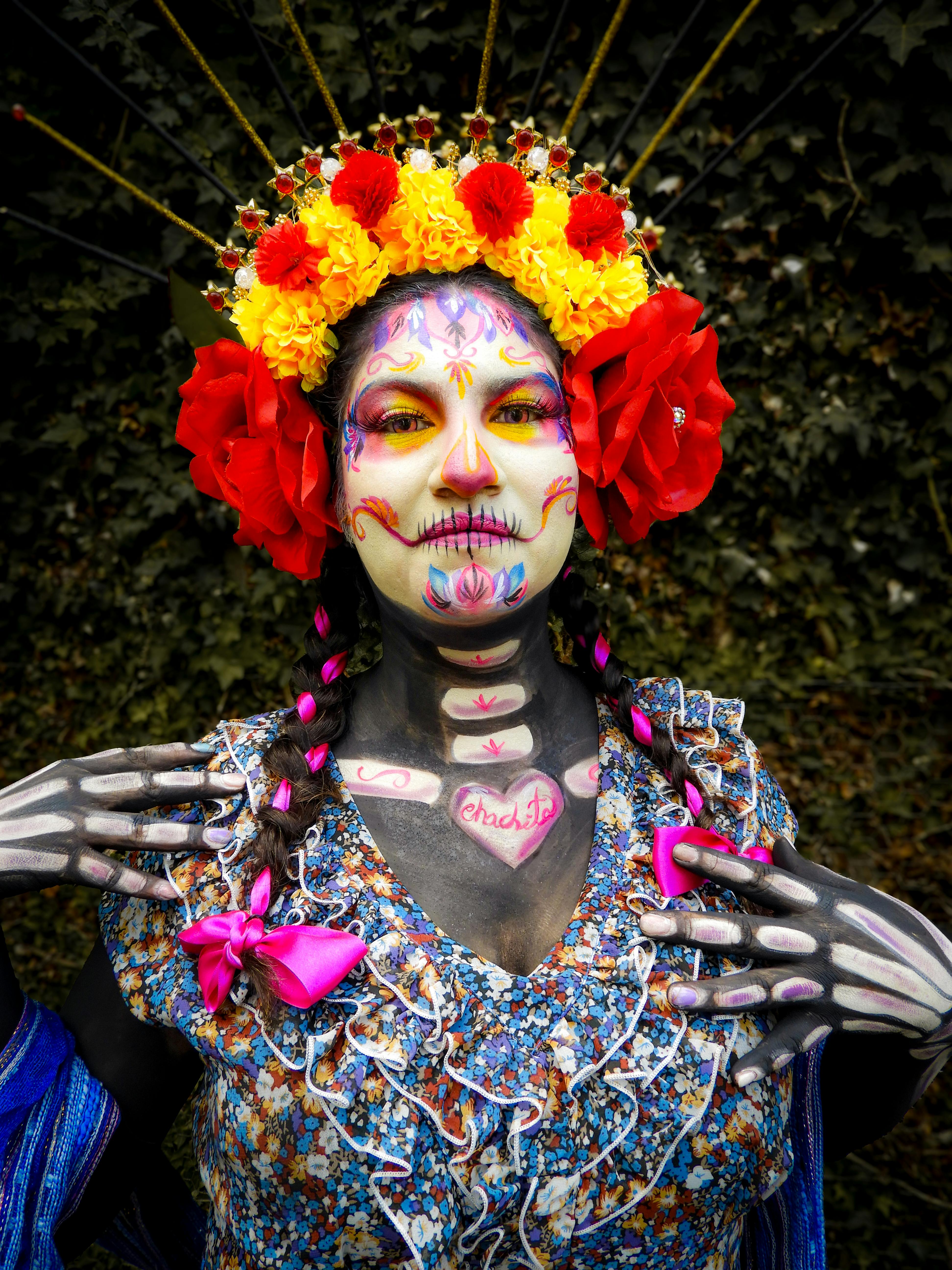 Vibrant Day of the Dead Catrina Portrait · Free Stock Photo