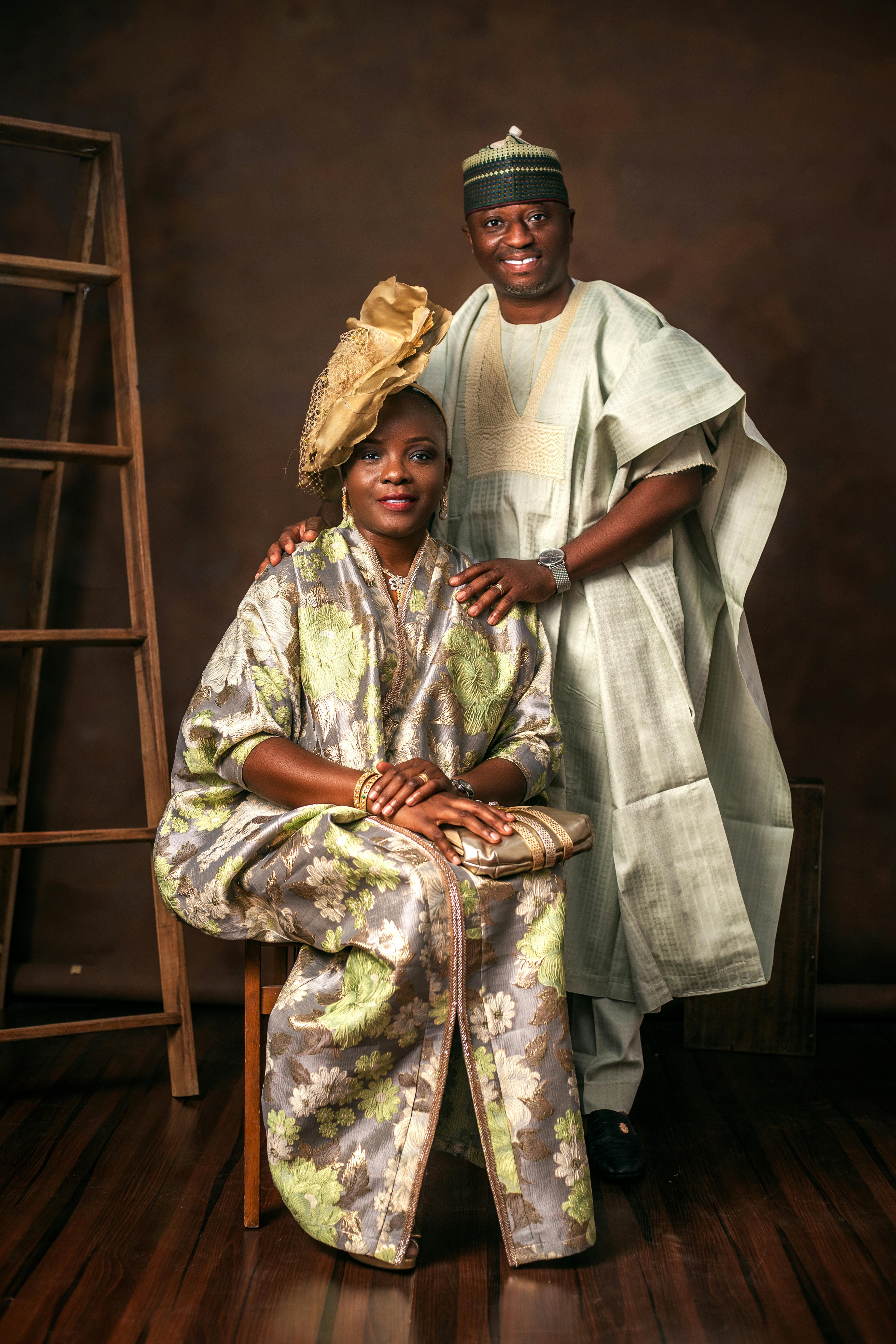 Elegant African Couple Portrait in Traditional Attire · Free Stock Photo