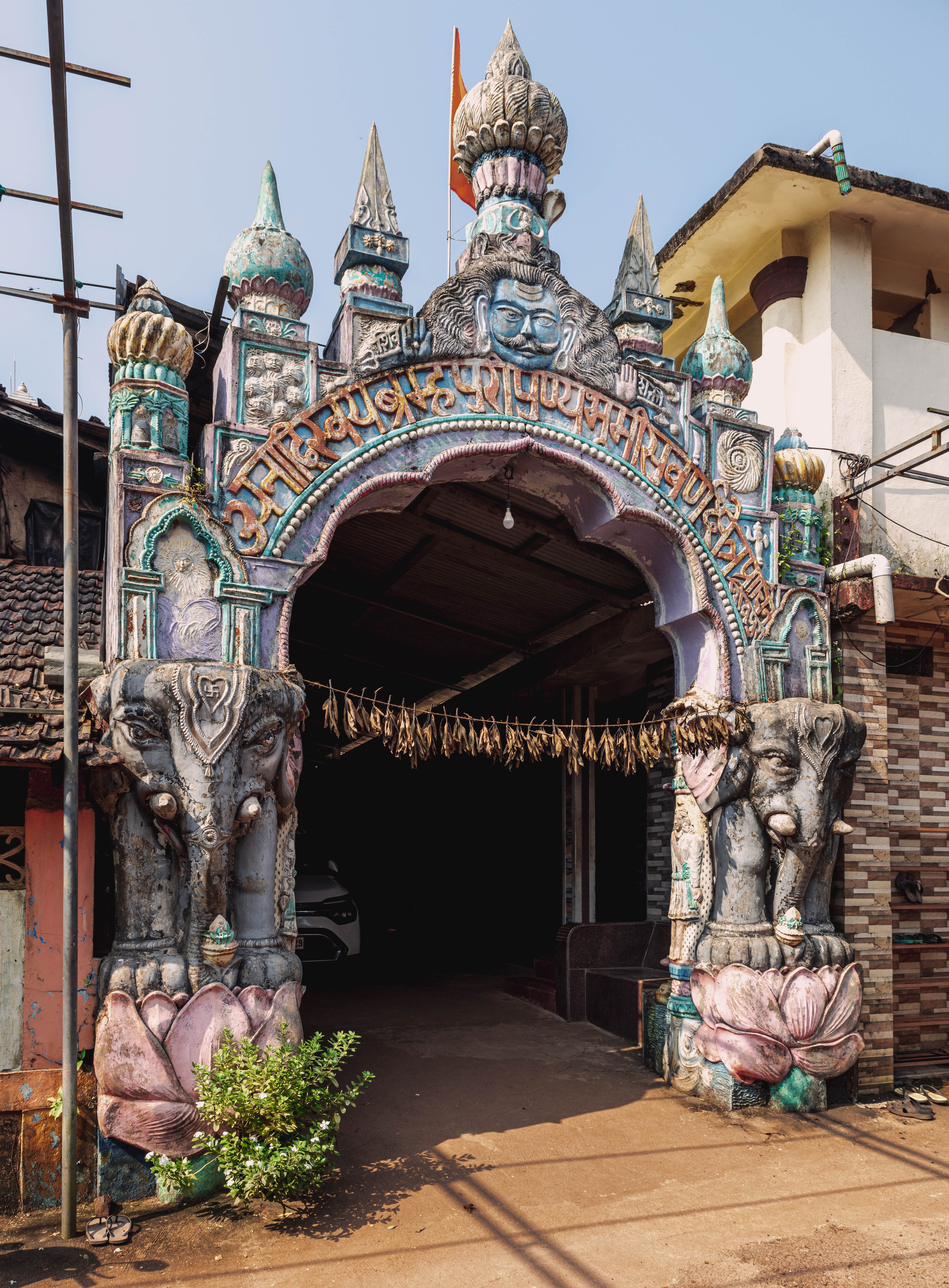 Intricate Indian Temple Entrance with Elephant Sculptures · Free Stock ...