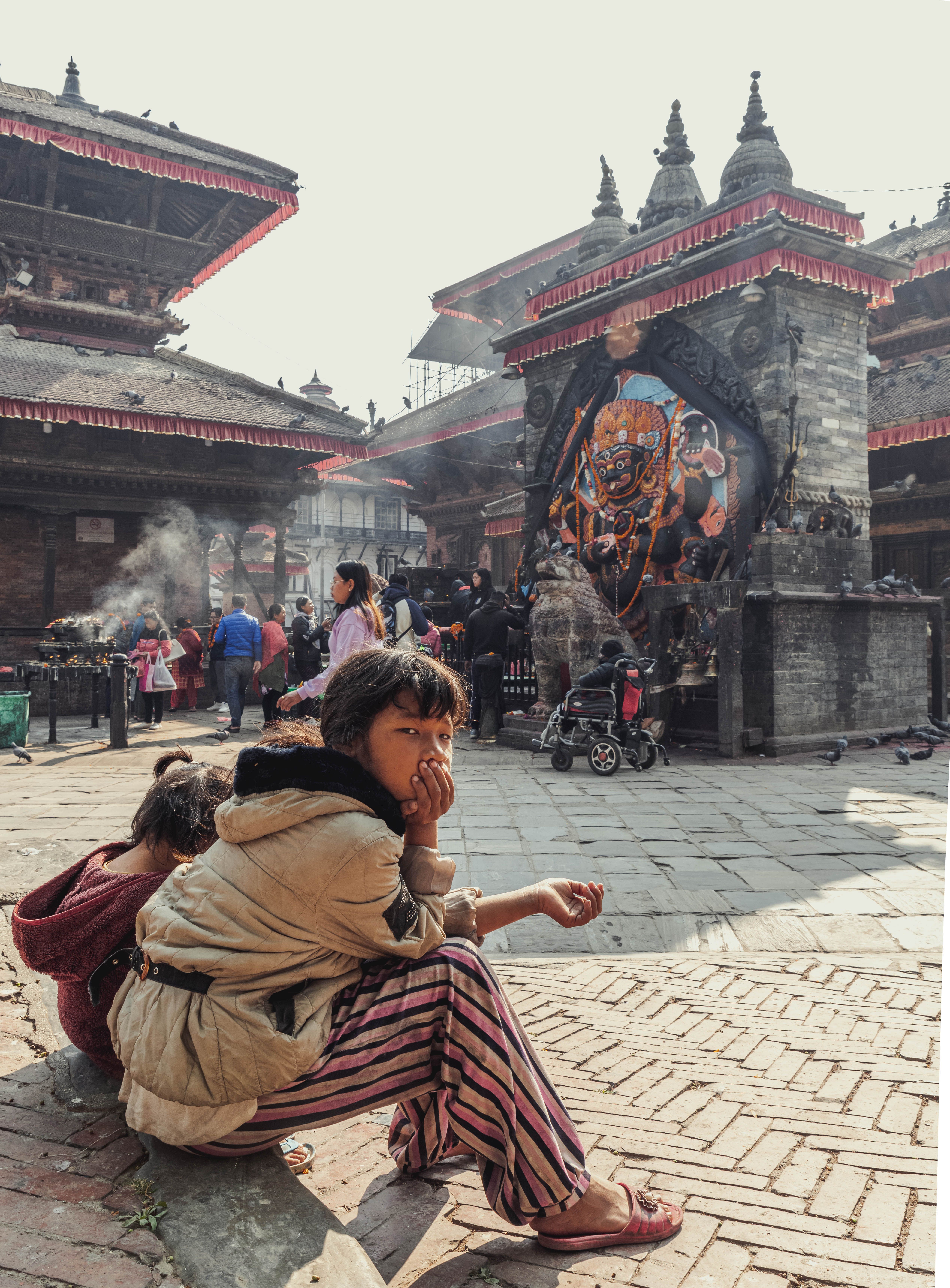 Street Scene at Temple Square in Kathmandu · Free Stock Photo