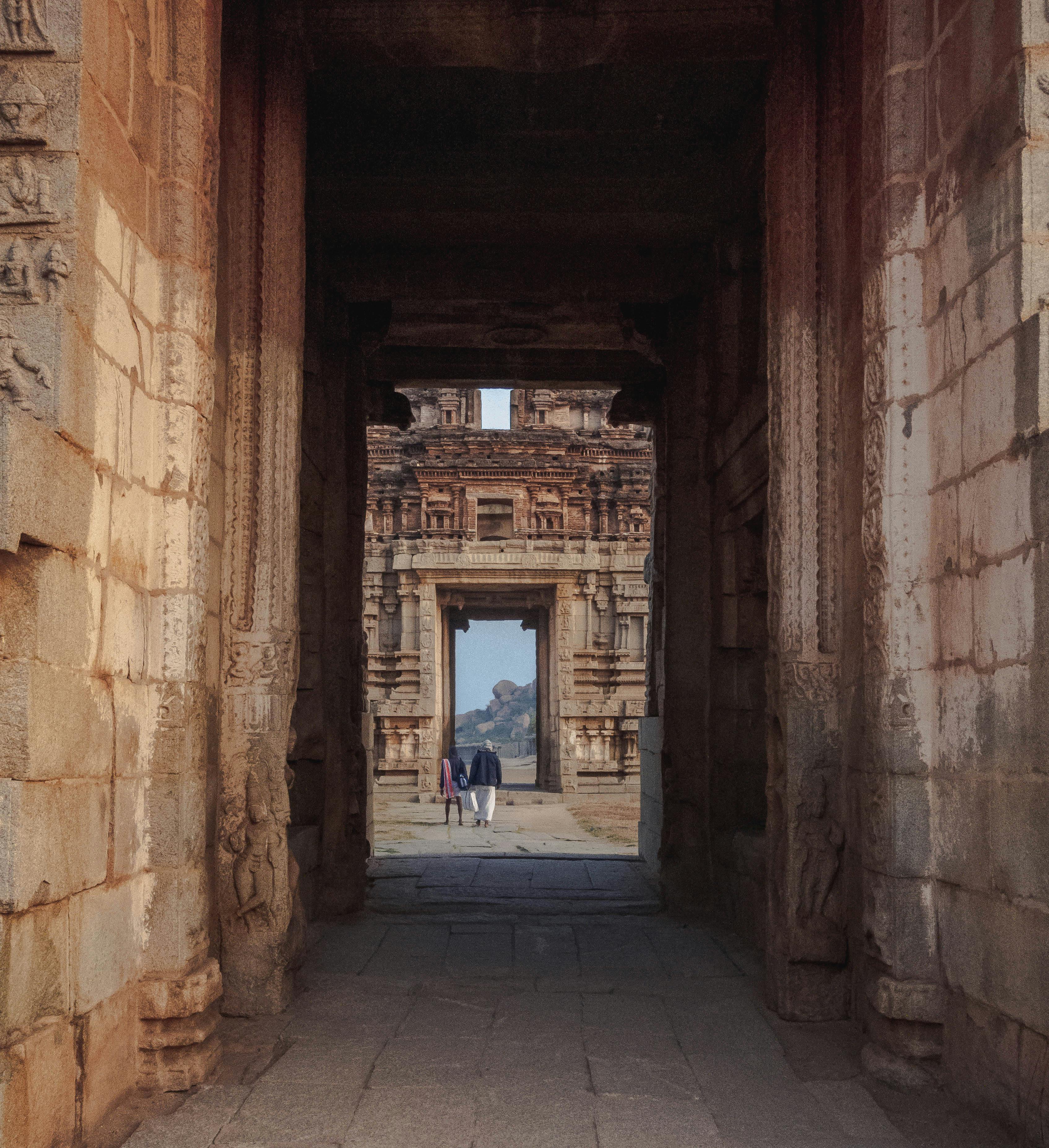 Ancient Stone Temple Entryway in Hampi · Free Stock Photo