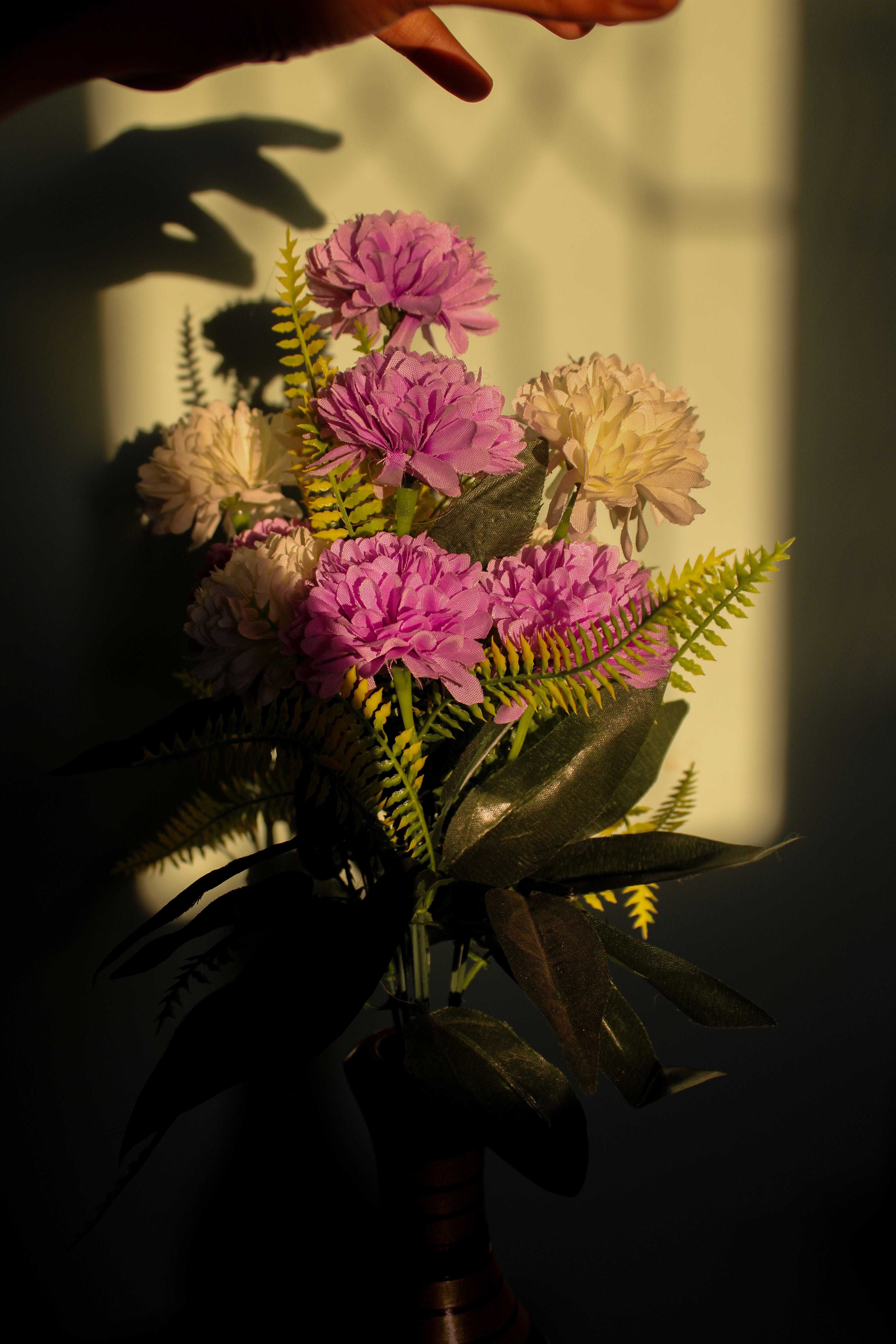 Moody Floral Arrangement with Shadow Play · Free Stock Photo