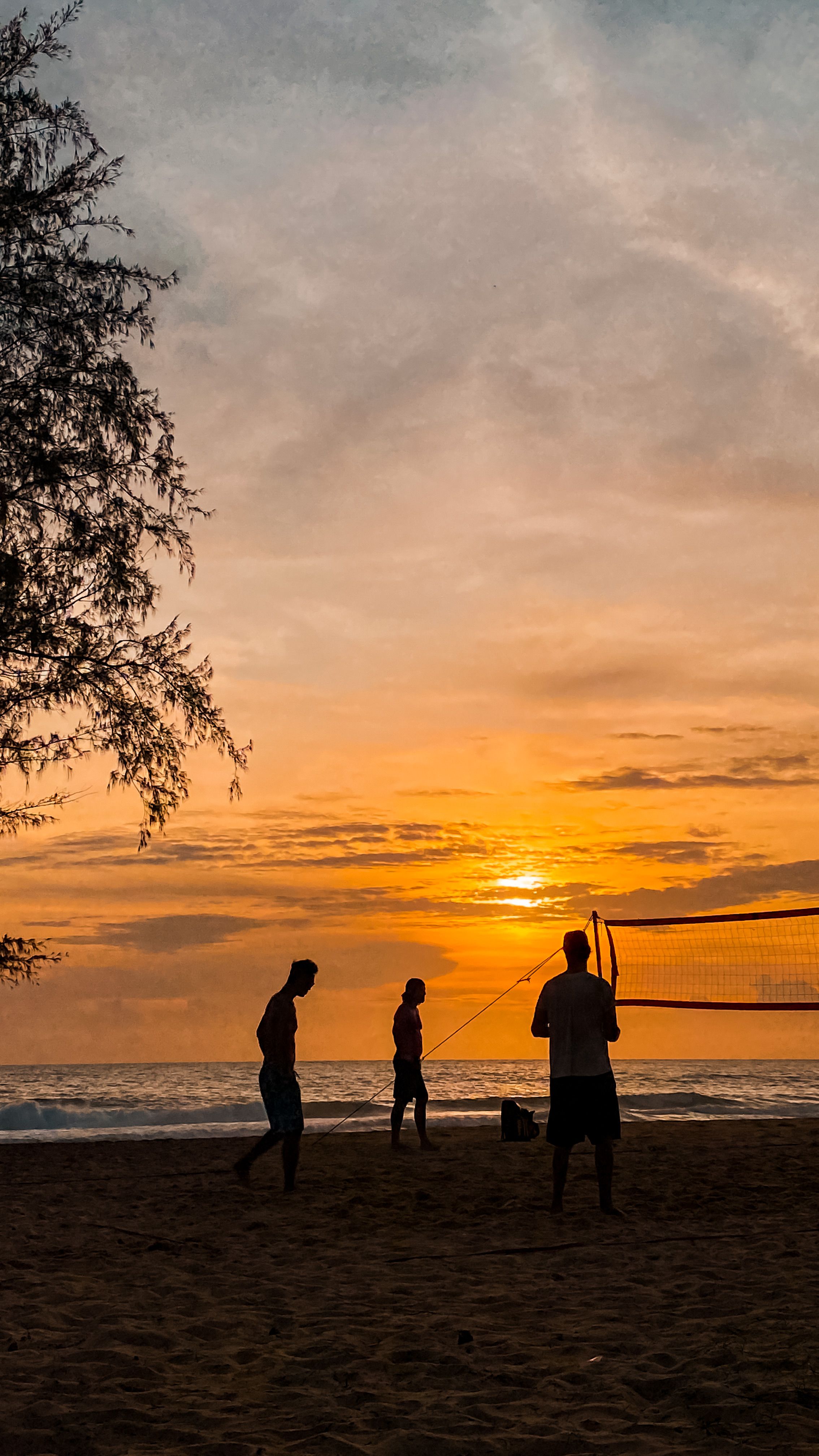 Beach Volleyball at Sunset in Weligama · Free Stock Photo