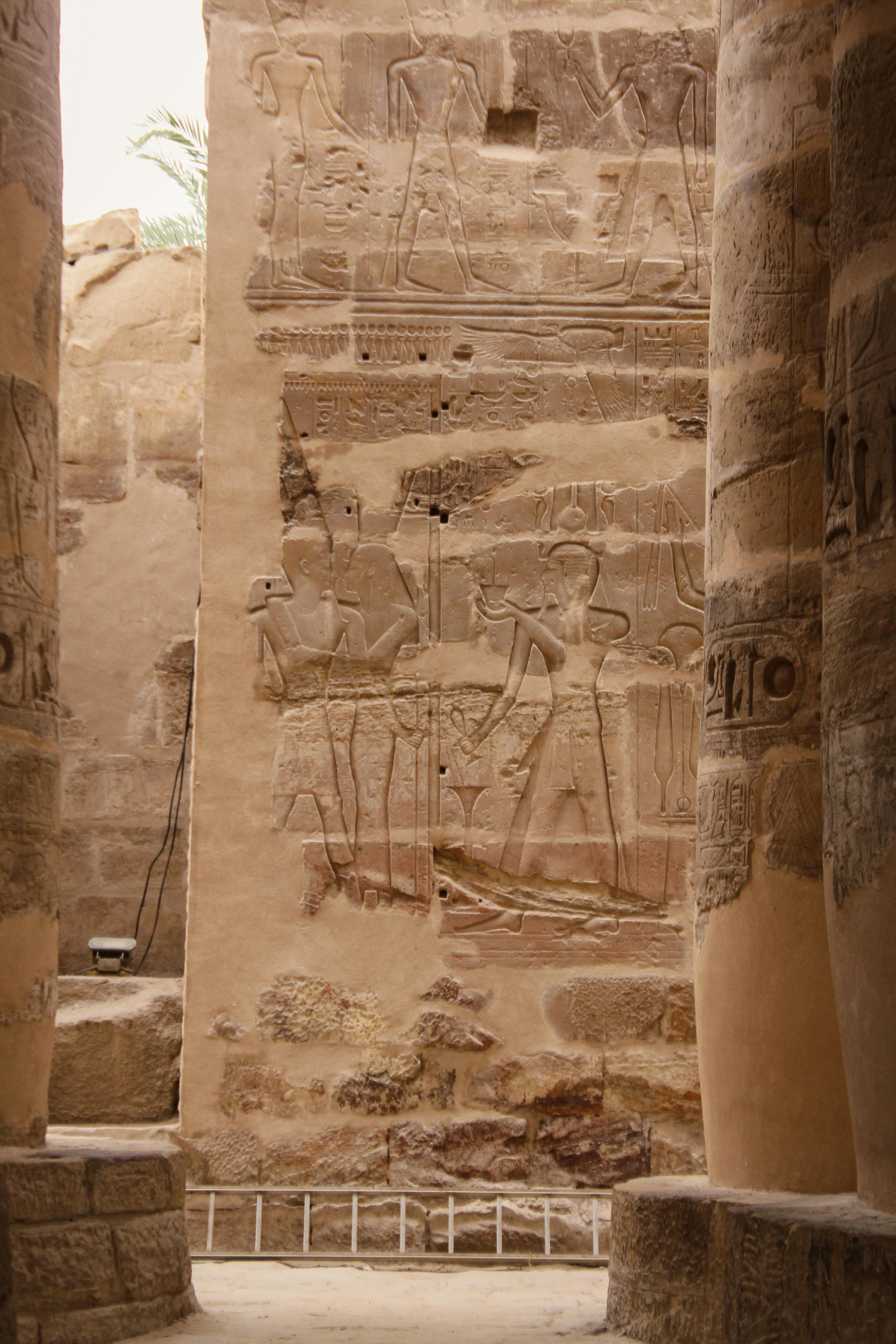 Ancient Egyptian Stone Carvings in Luxor Temple · Free Stock Photo