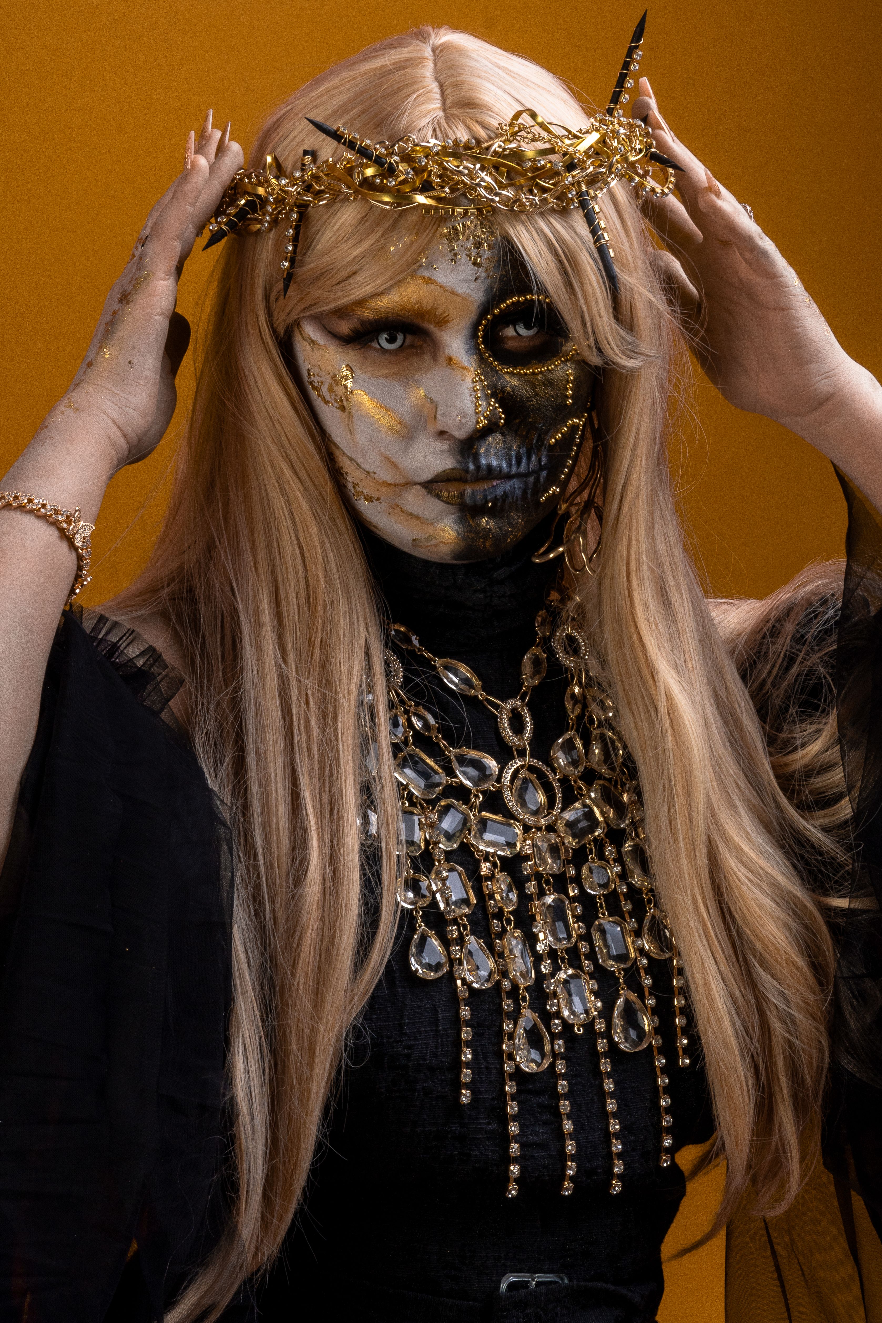Striking Halloween Art with Intricate Makeup · Free Stock Photo