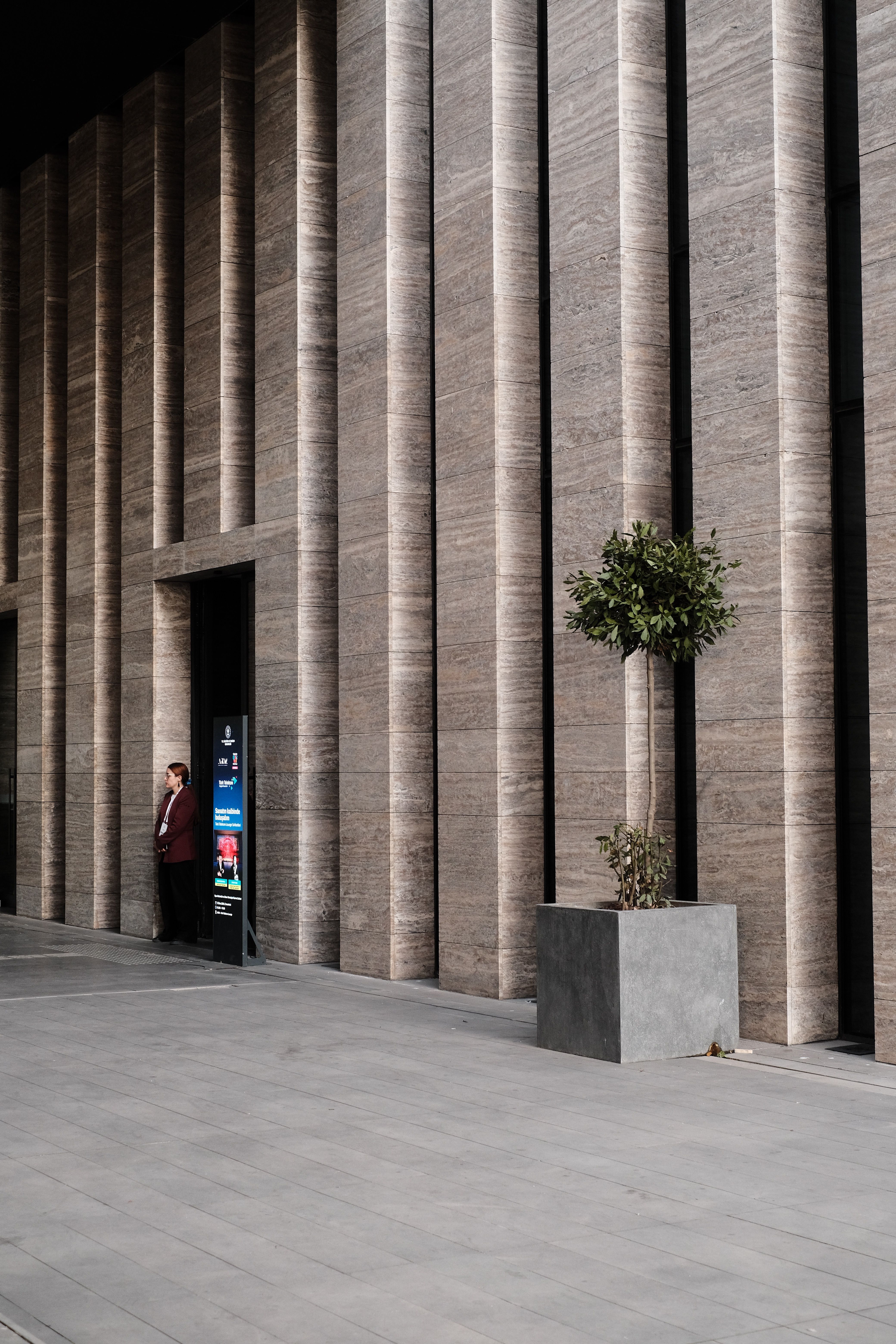 Fachada Arquitectónica Moderna Con Columnas Verticales · Foto de stock ...