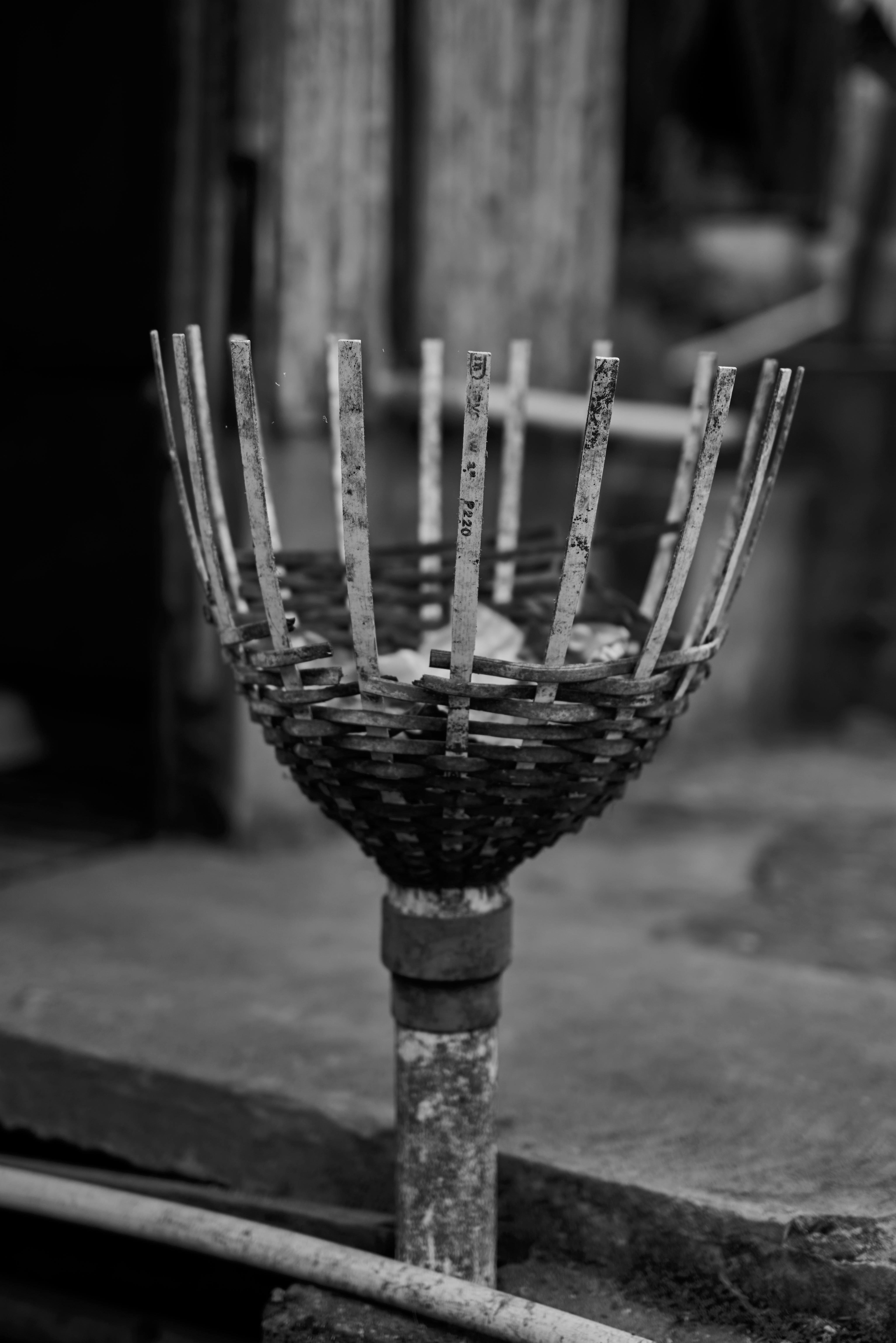 Black and White Industrial Basket Structure · Free Stock Photo