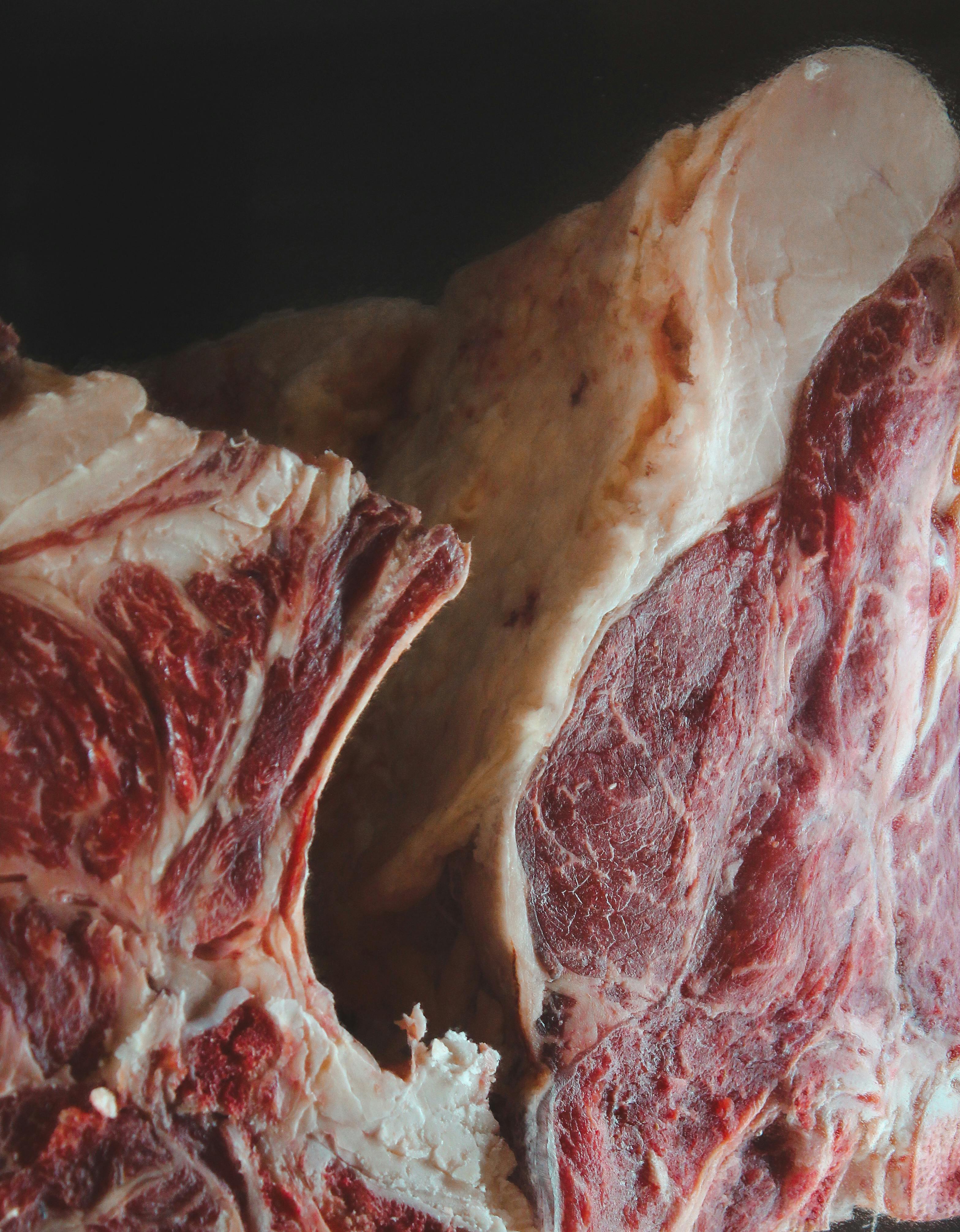 Close-up of Raw Meat Texture and Marbling · Free Stock Photo