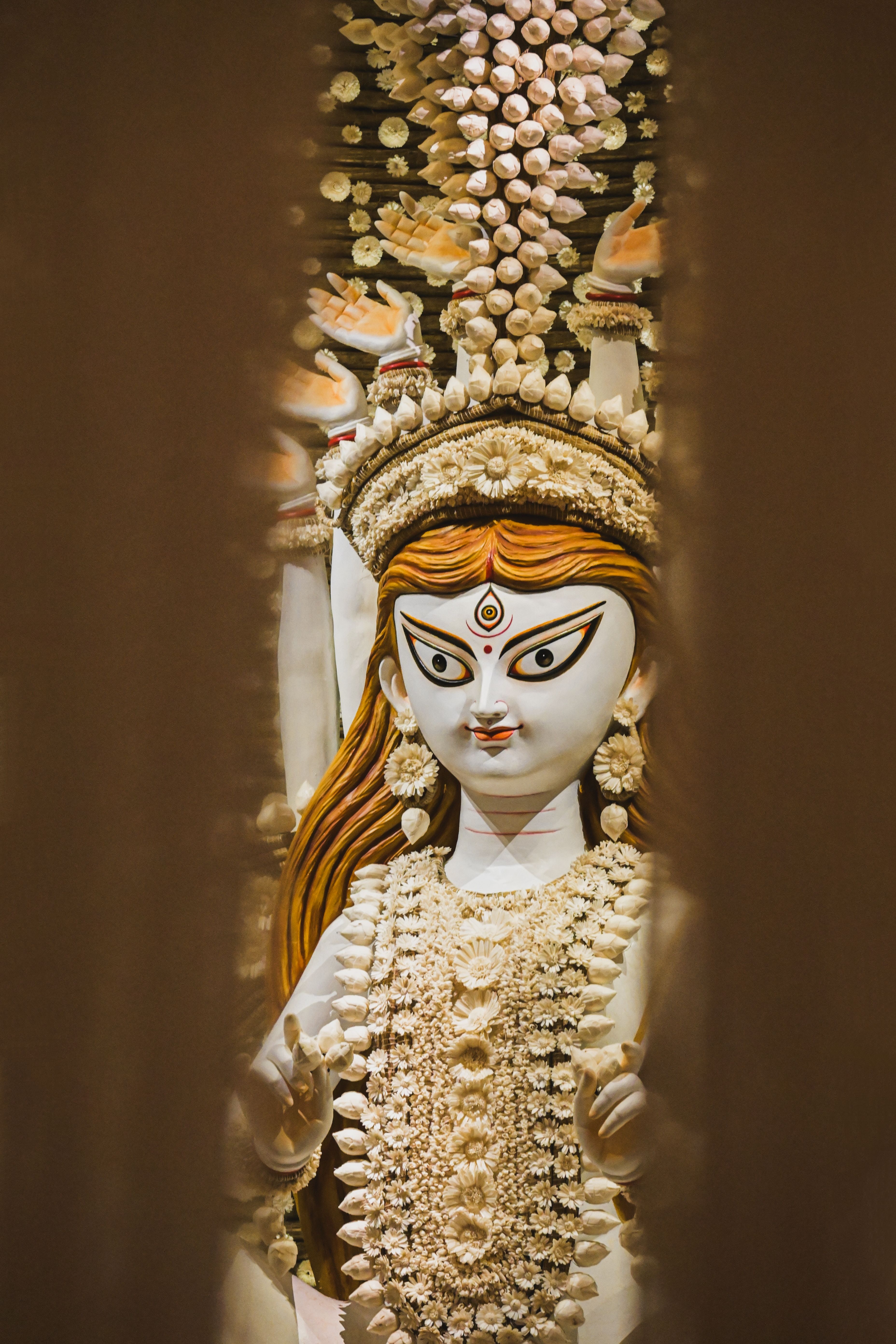 Intricate Goddess Durga Idol During Durga Puja · Free Stock Photo