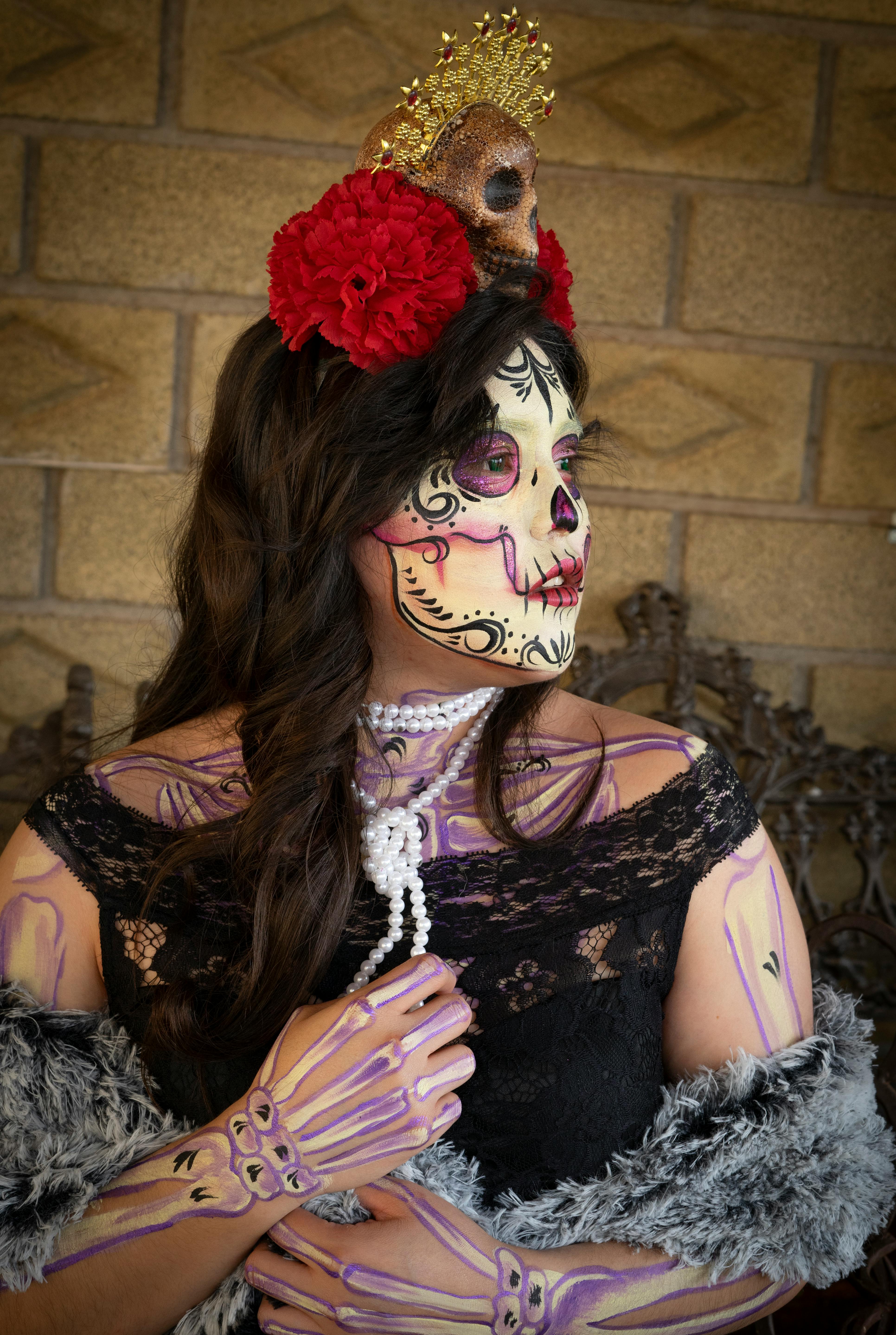 Colorful Catrina Inspired Day of the Dead Portrait · Free Stock Photo