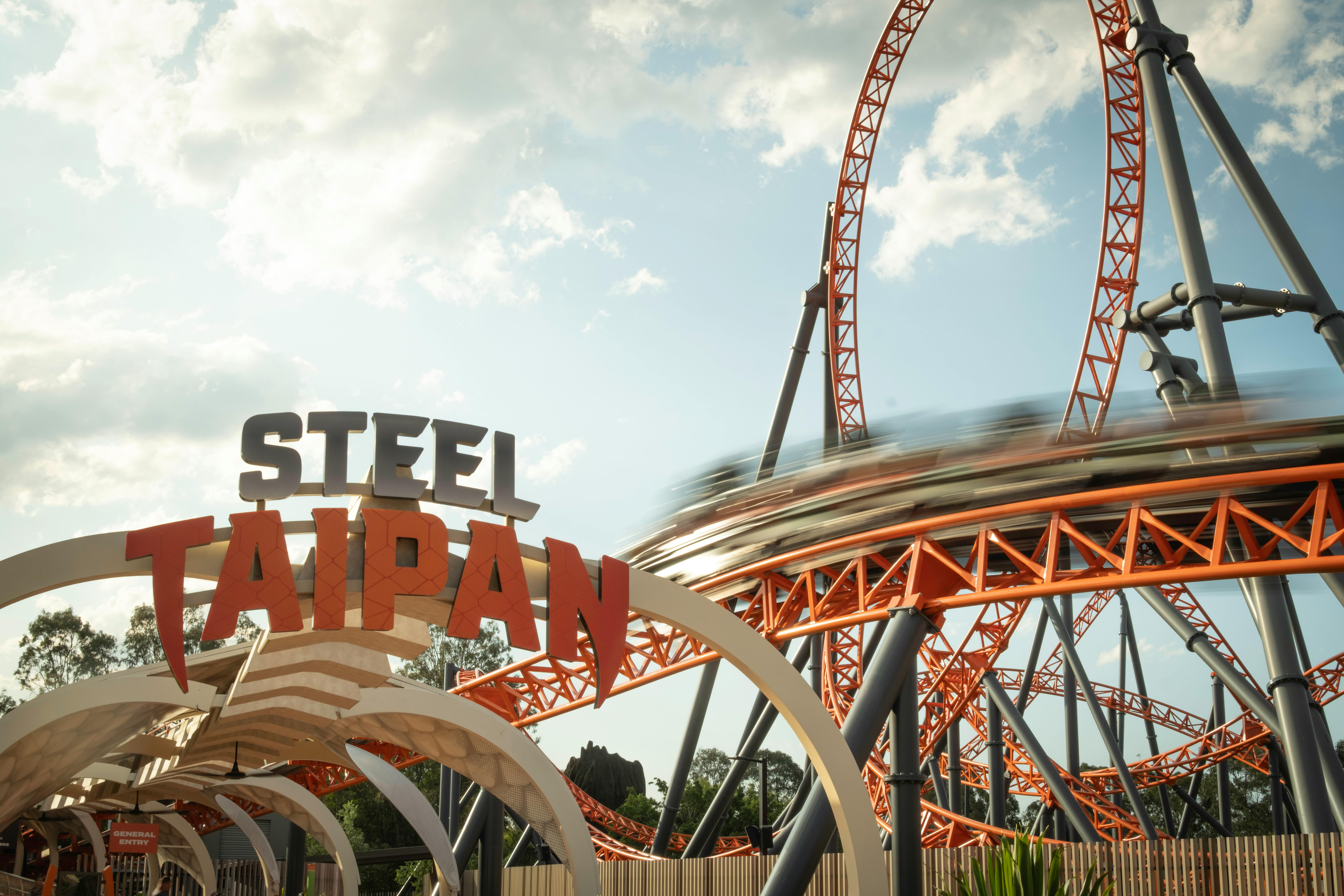 Thrilling Steel Taipan Rollercoaster at Dreamworld · Free Stock Photo