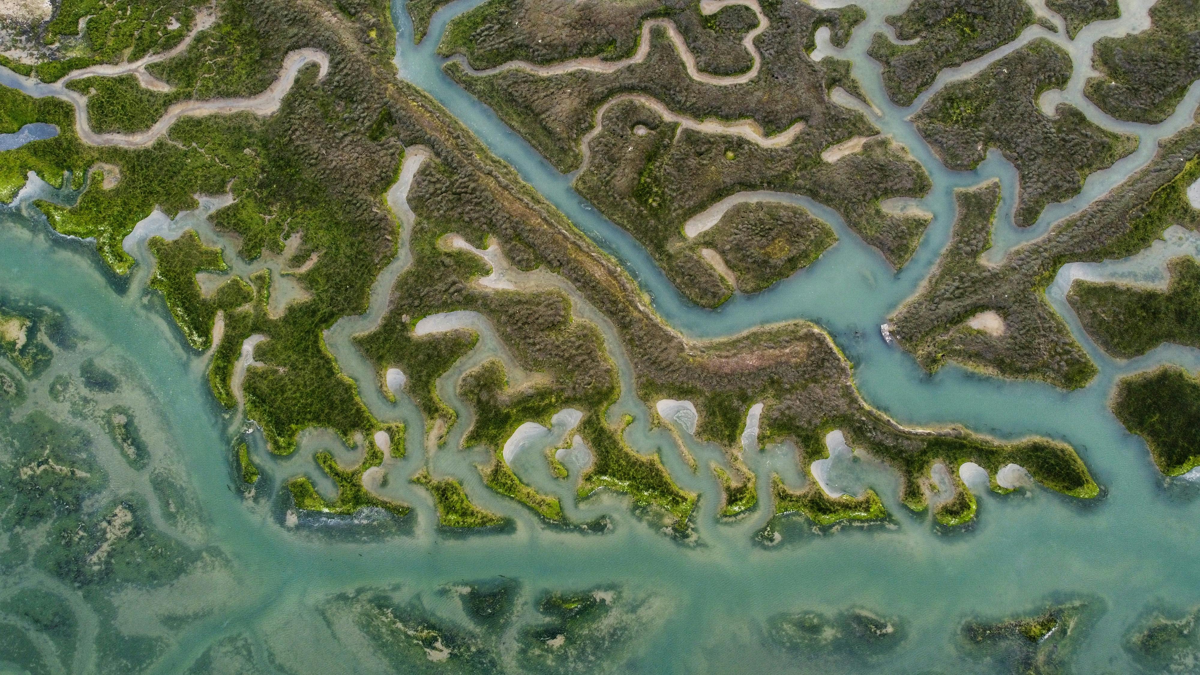 Aerial View of Marshlands in Saint-Suliac, France · Free Stock Photo