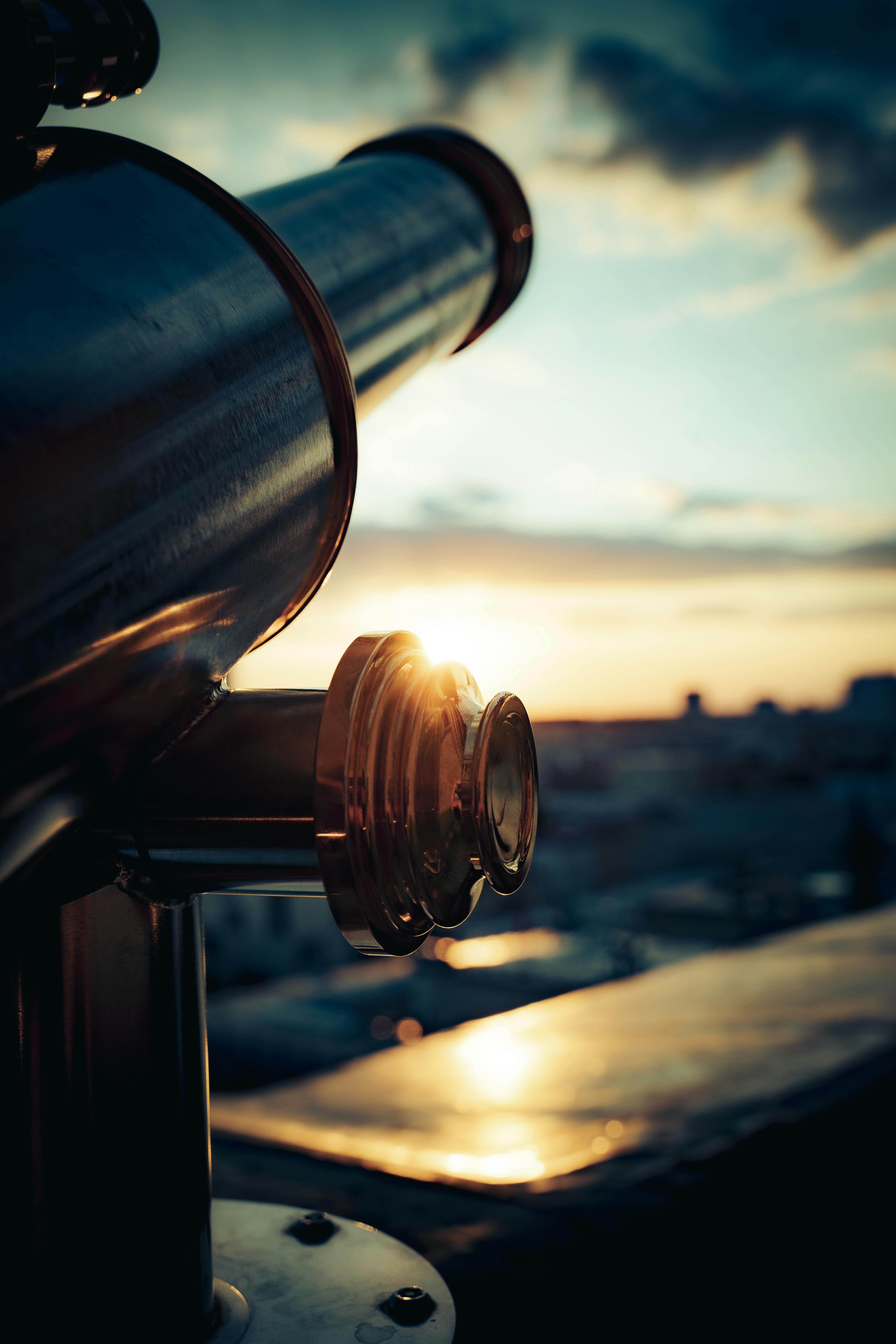 Telescope at Sunrise with Scenic View · Free Stock Photo