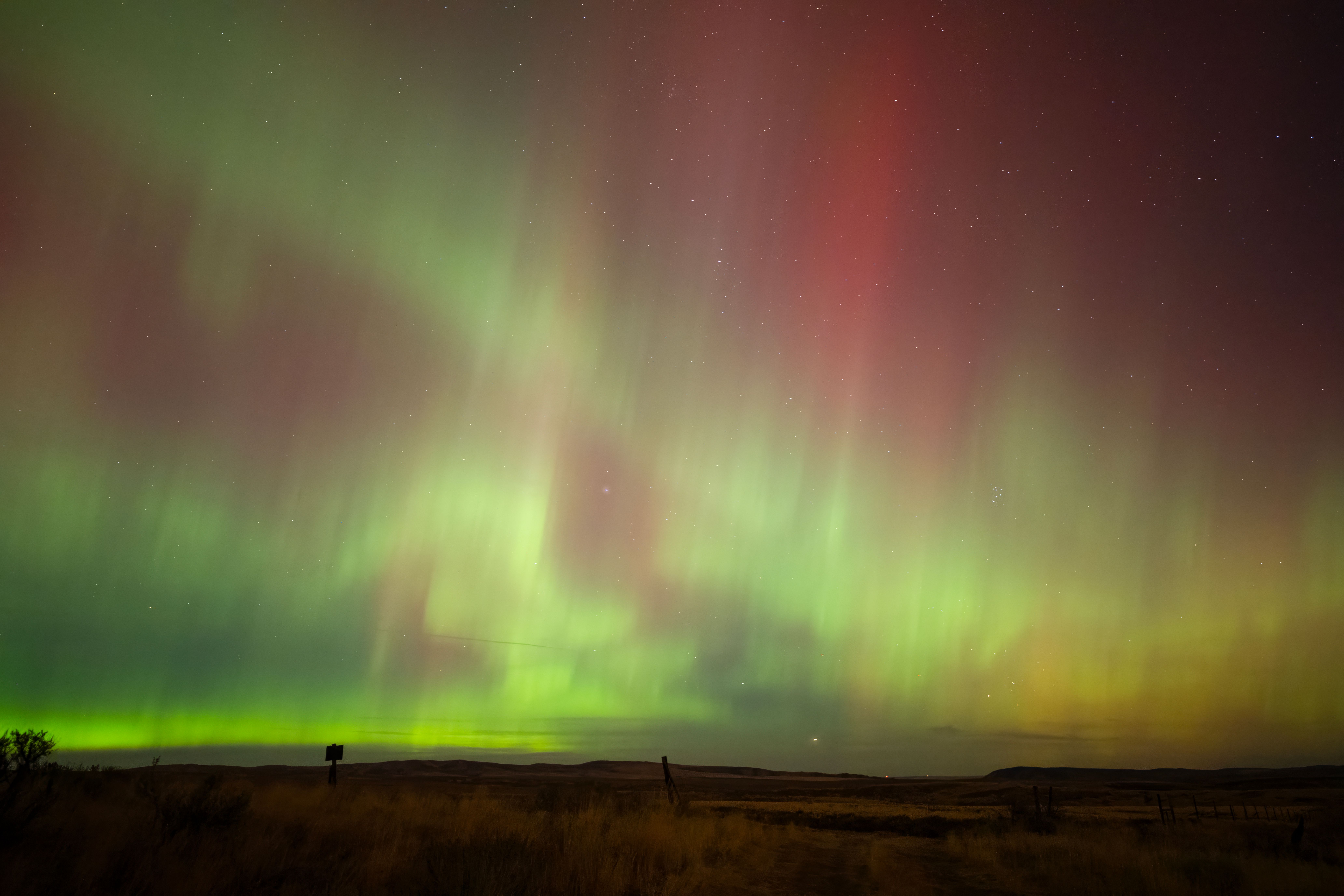 Vibrant Northern Lights over Rock Island, Washington · Free Stock Photo