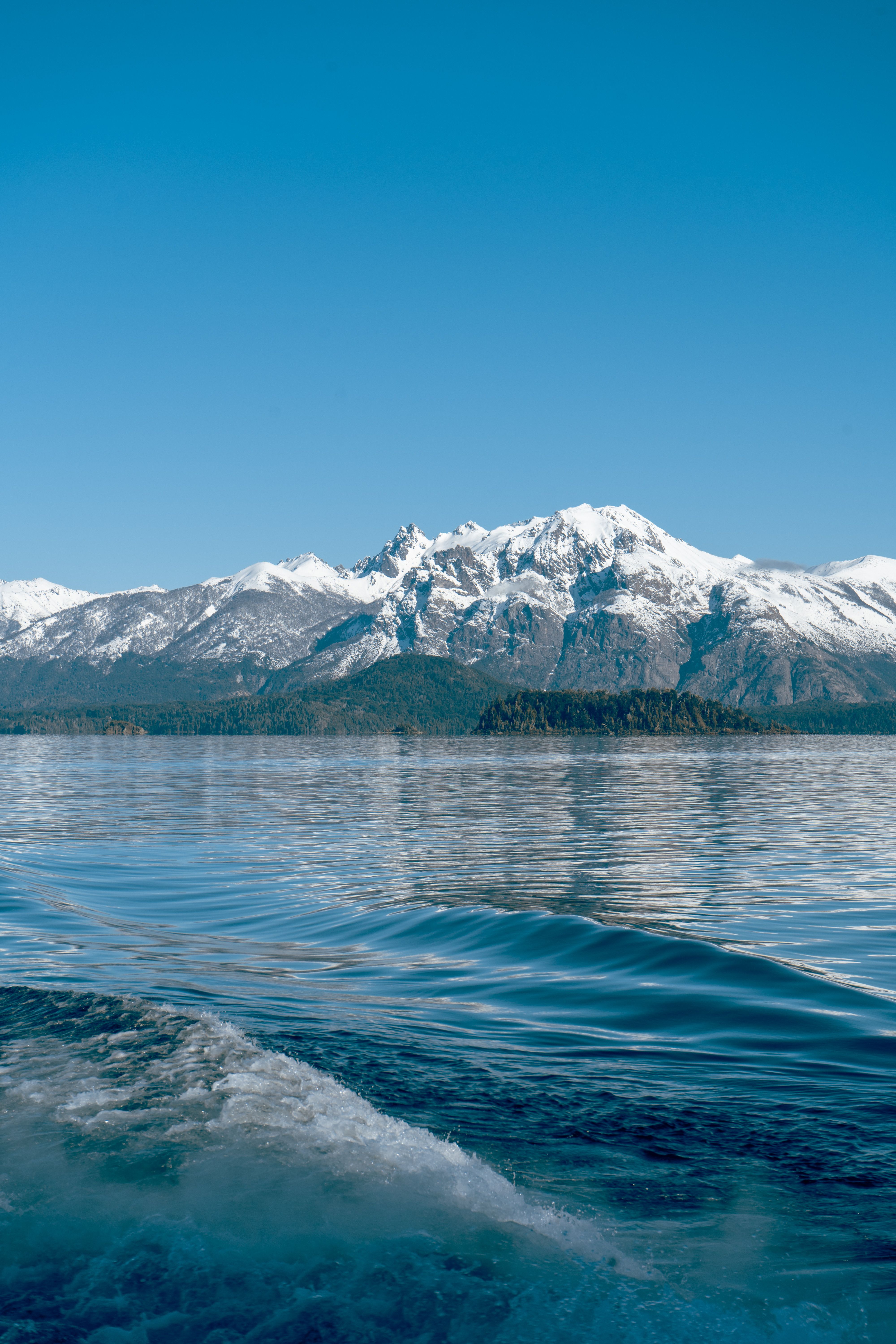 Snow-Capped Andes Mountains Over Lake Nahuel Huapi · Free Stock Photo