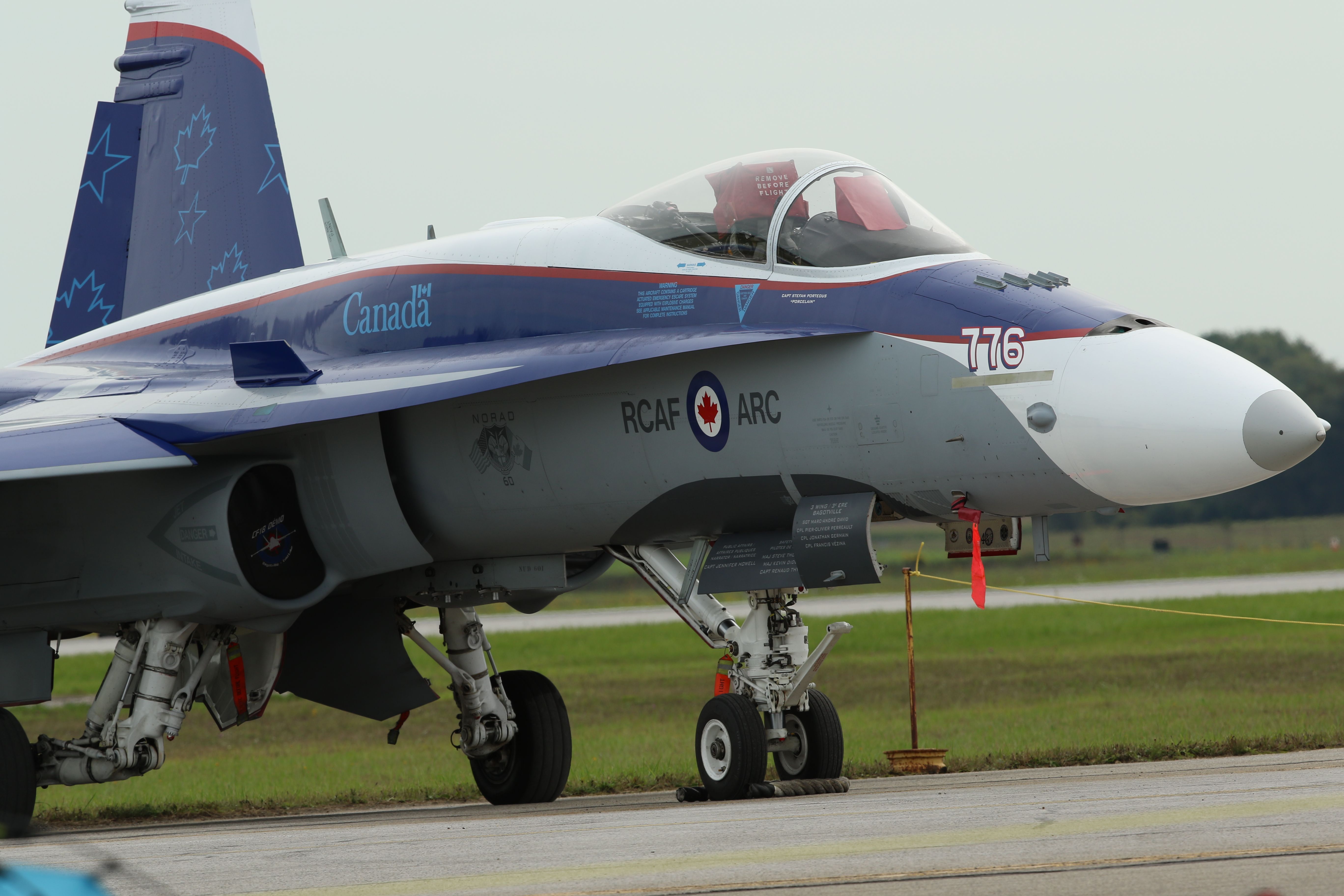 Royal Canadian Air Force CF-18 Fighter Jet on Runway · Free Stock Photo