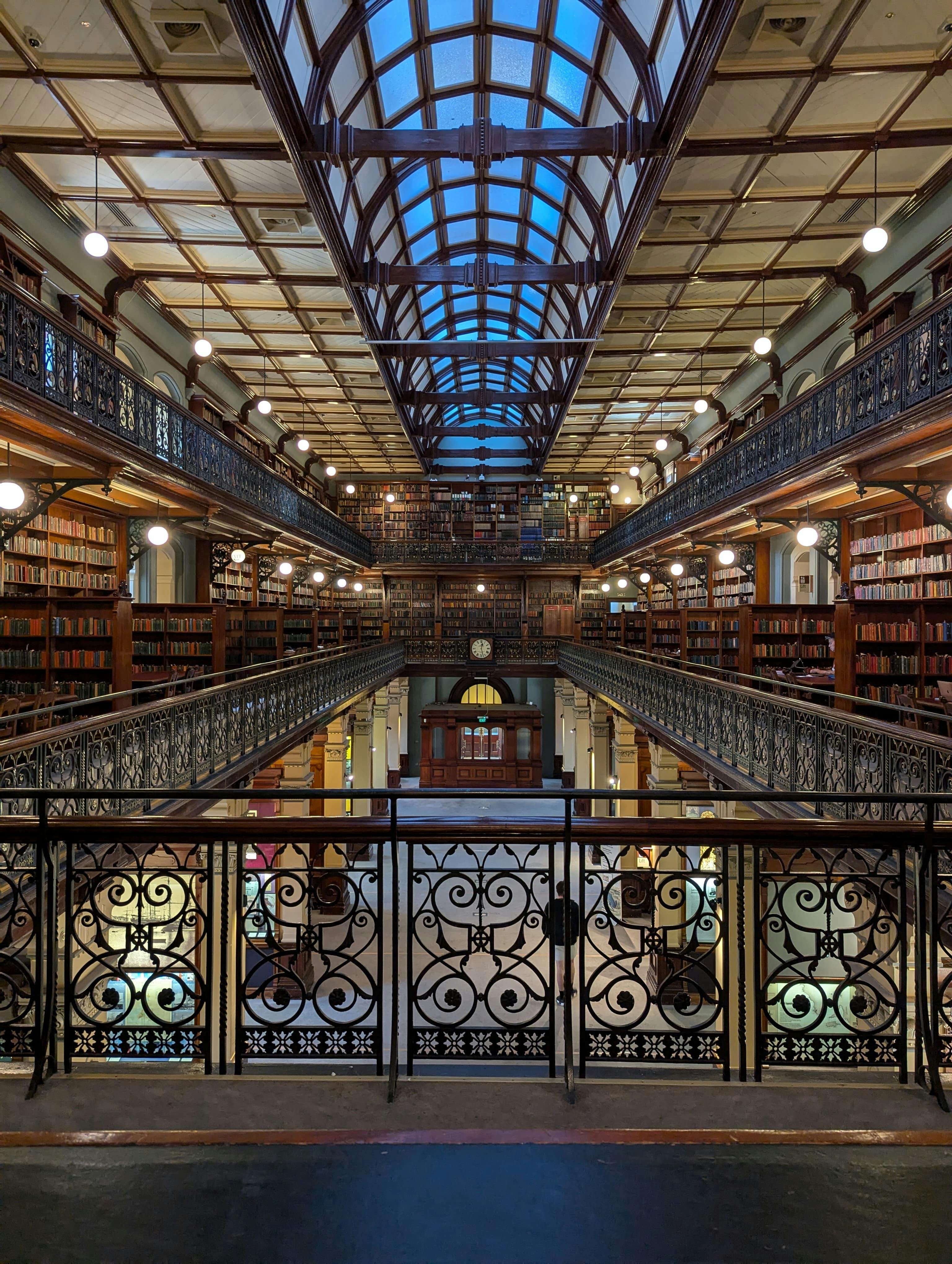 Elegant Historic Library Interior with Skylight · Free Stock Photo
