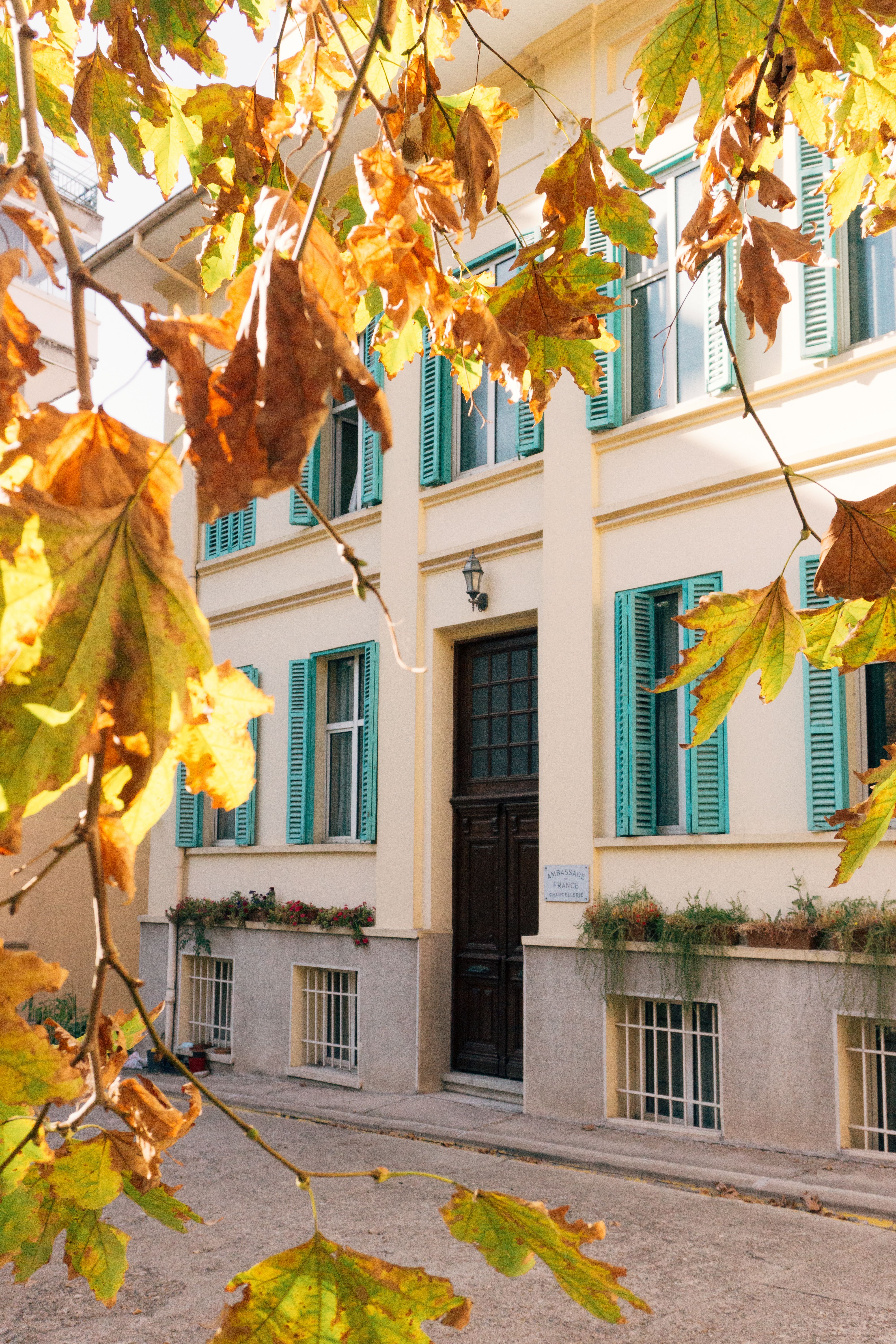 Charming Autumn Scene with Historic Building · Free Stock Photo