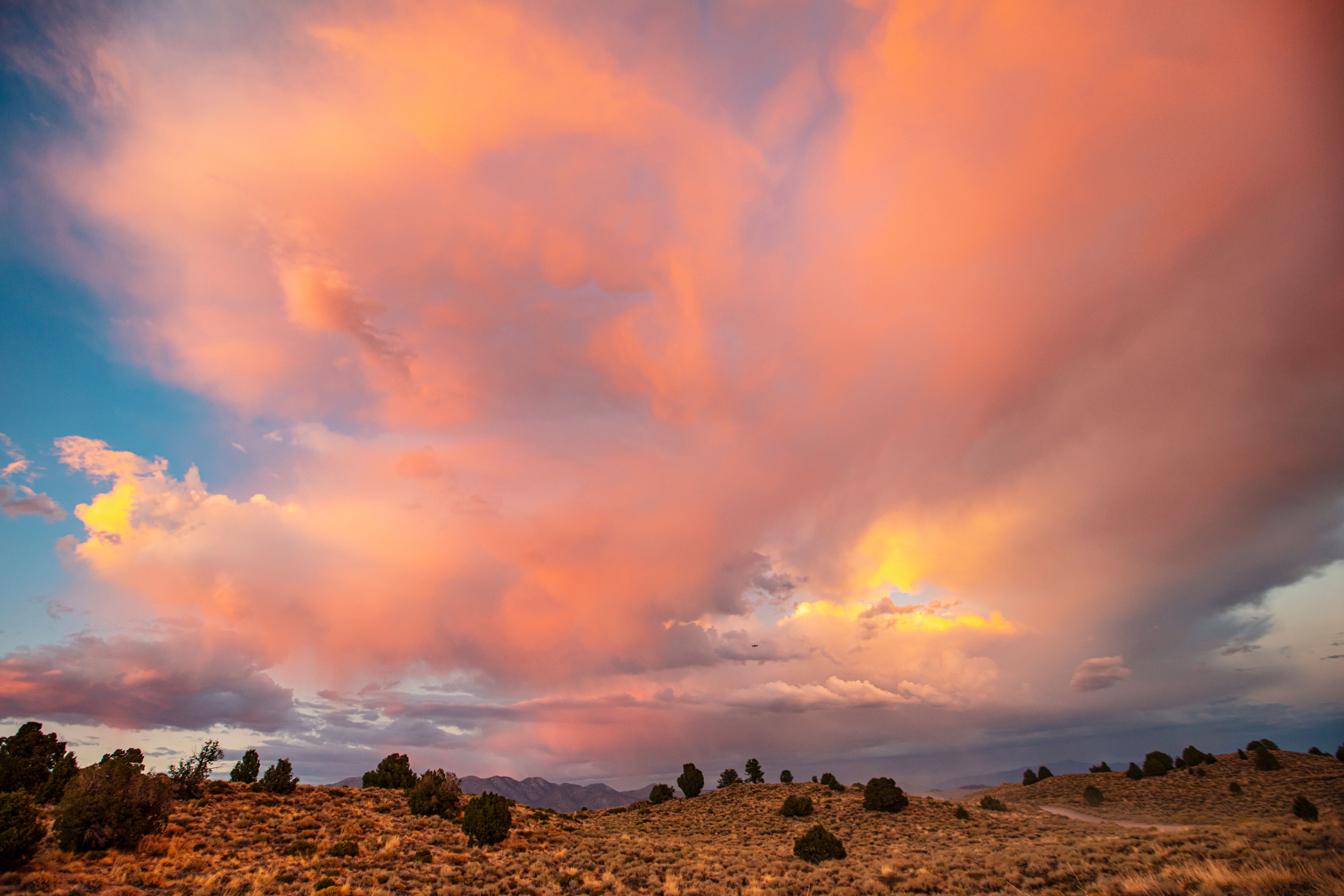Stunning Desert Sunset with Vibrant Clouds · Free Stock Photo