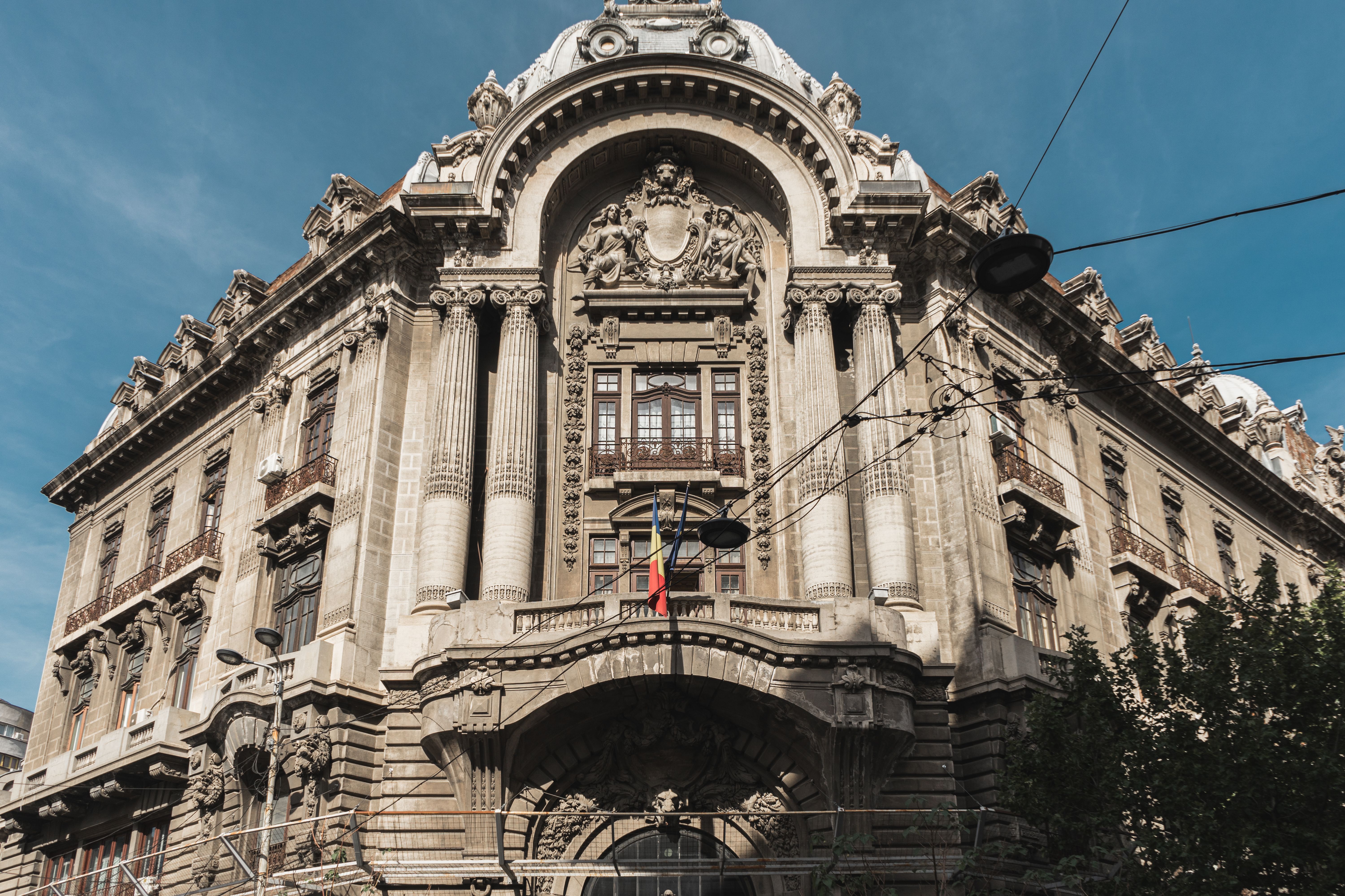 Historic Building Facade in Bucharest, Romania · Free Stock Photo
