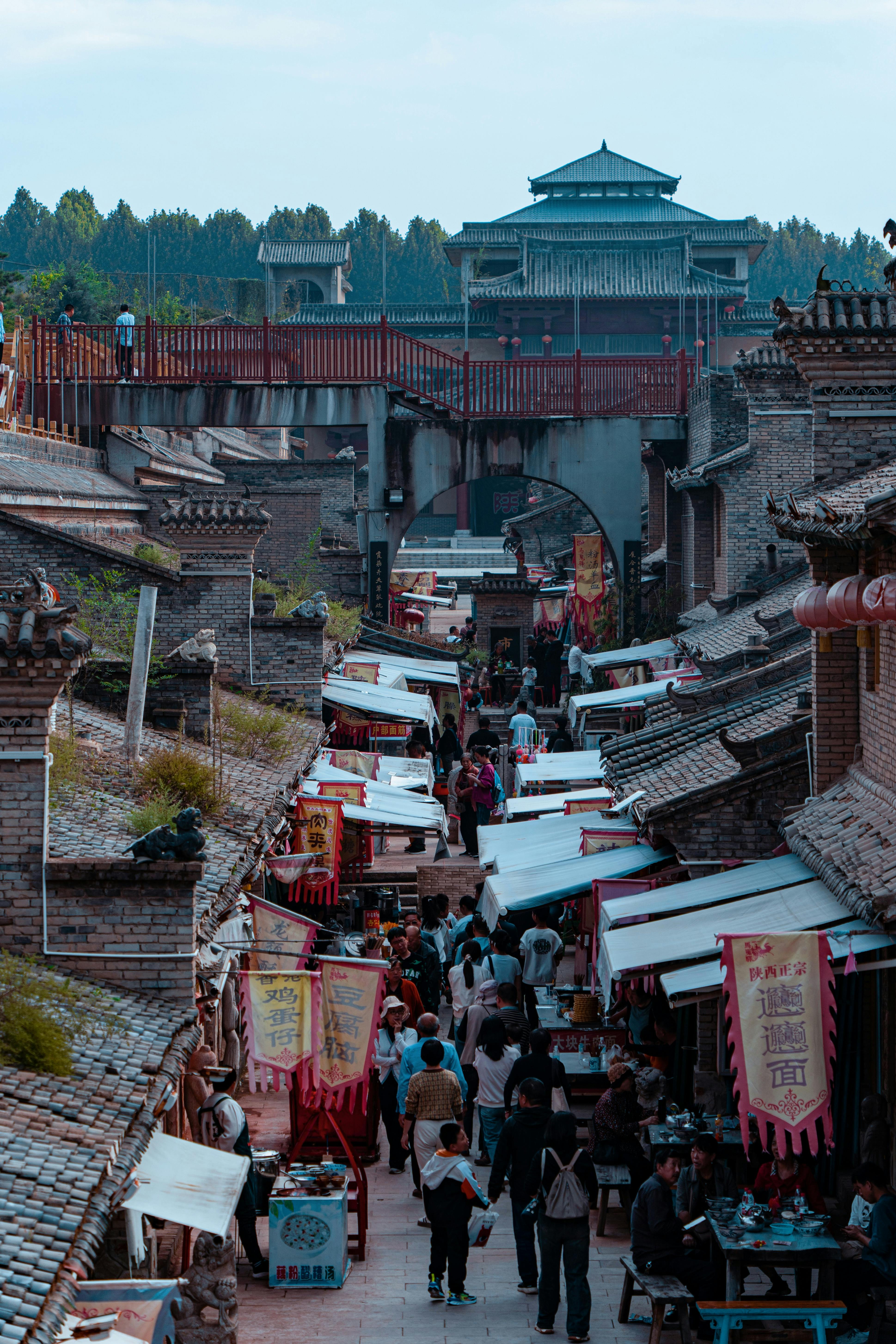 Traditional Market Street in Ancient Chinese Town · Free Stock Photo