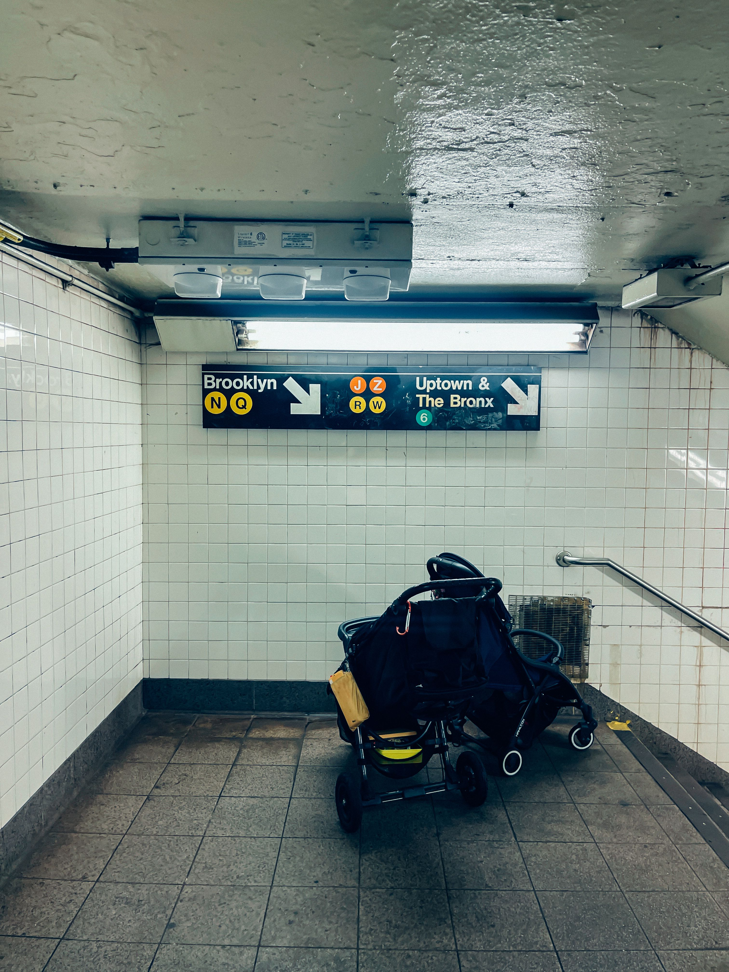 empty-subway-station-with-baby-stroller-in-nyc-free-stock-photo