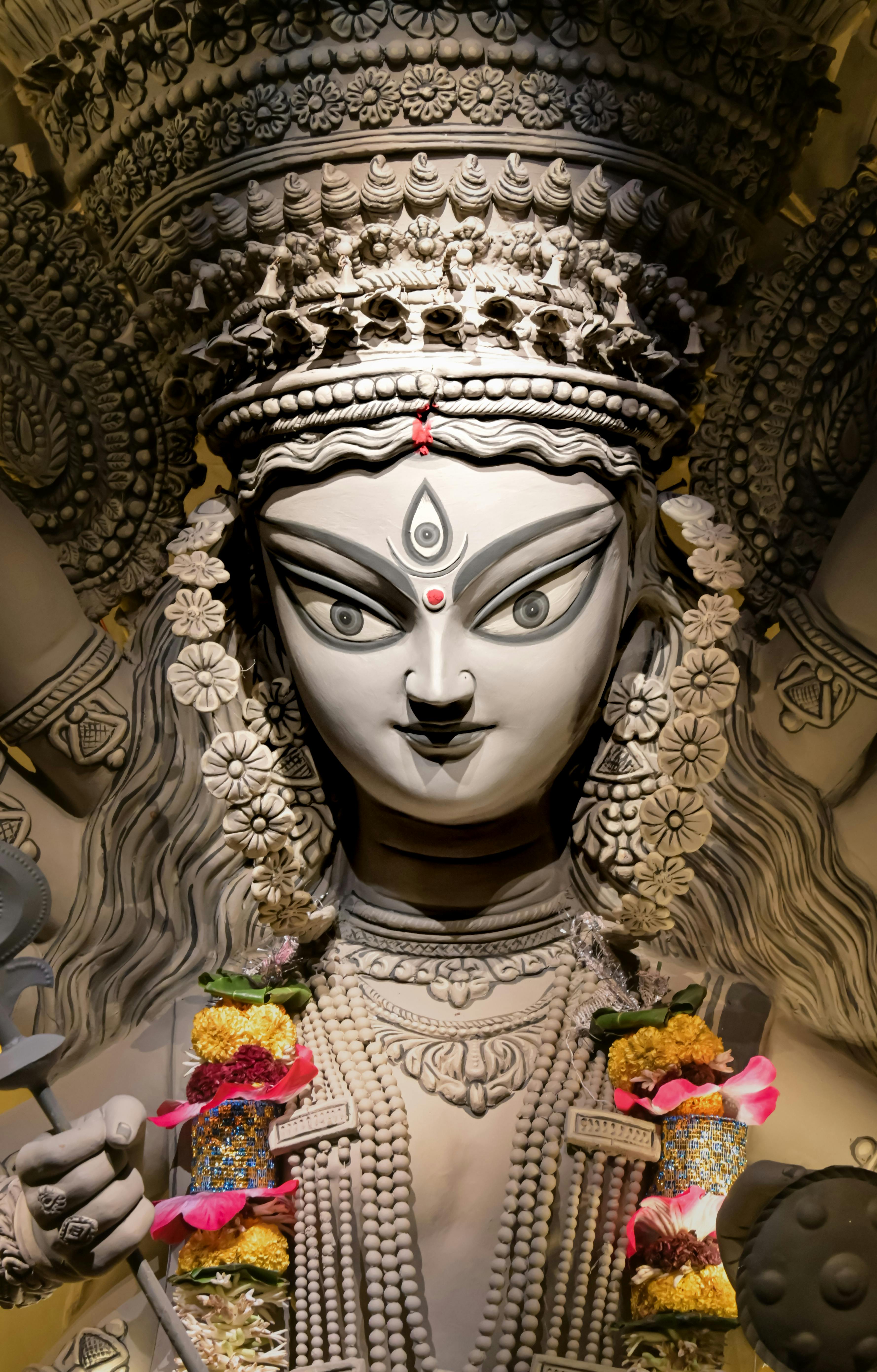 Exquisite Durga Idol at Kolkata Durga Puja · Free Stock Photo