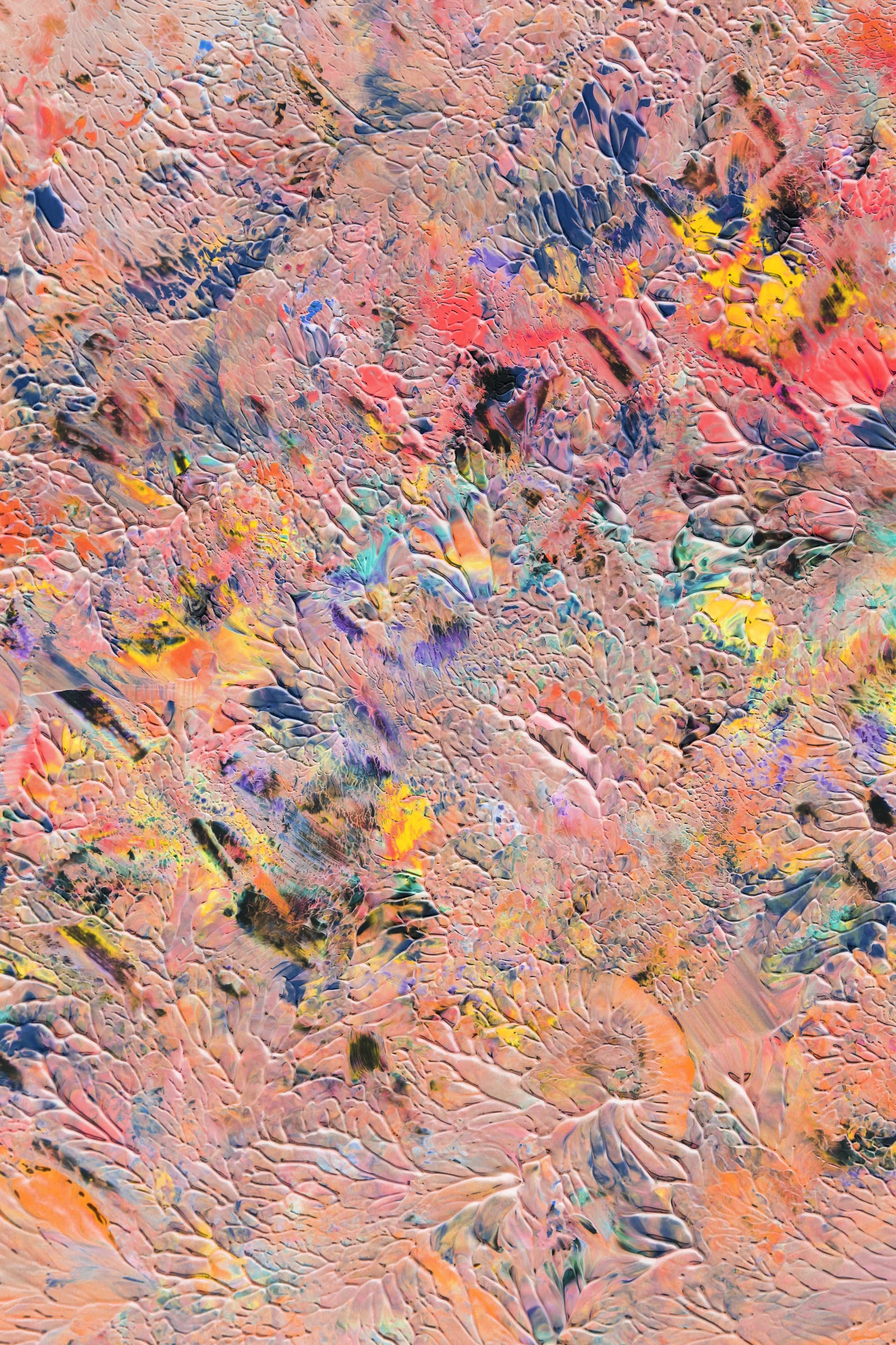 Colorful Abstract Texture with Vivid Paint Strokes · Free Stock Photo