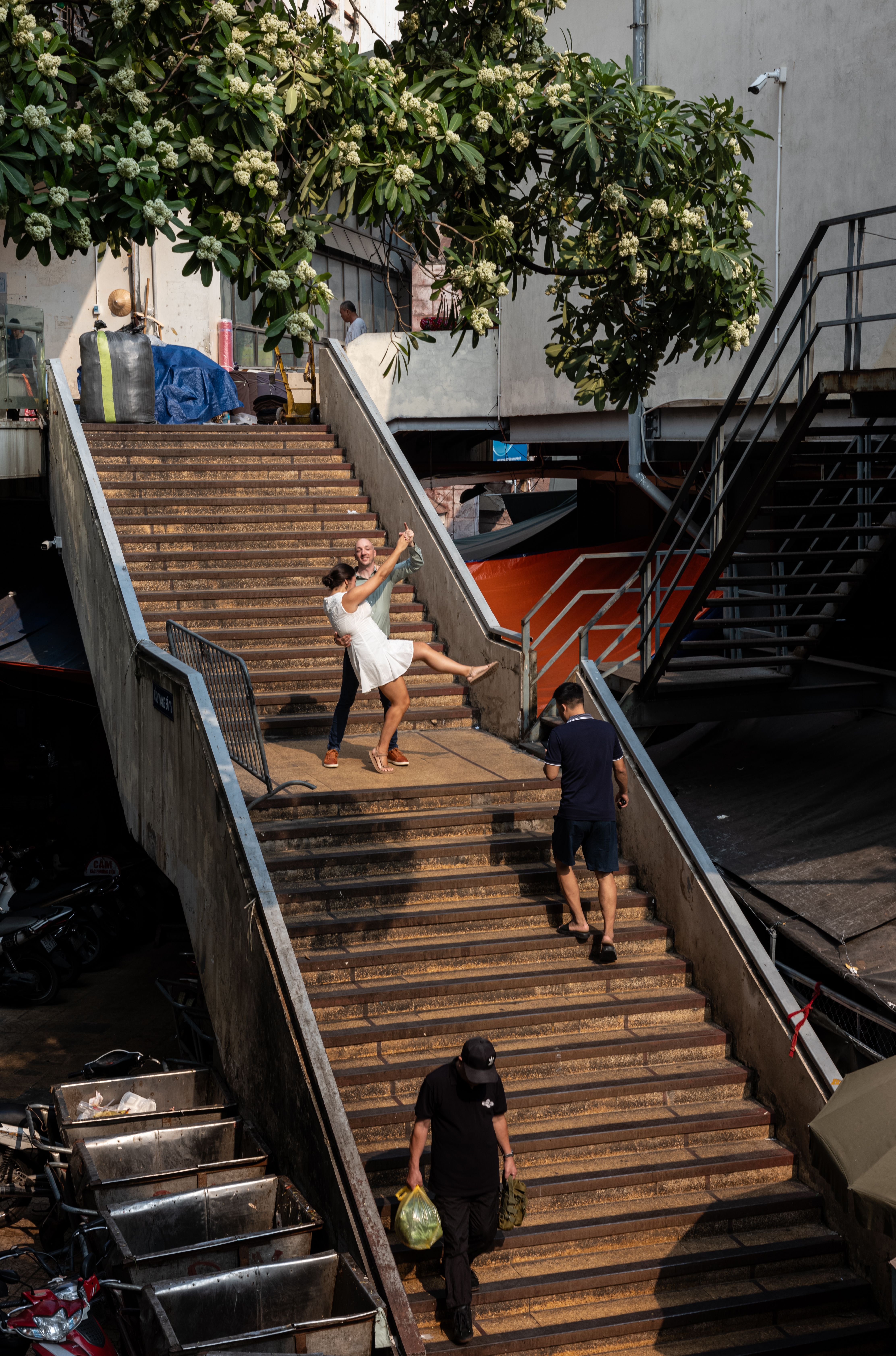 Urban Staircase with People in Motion Outdoors · Free Stock Photo