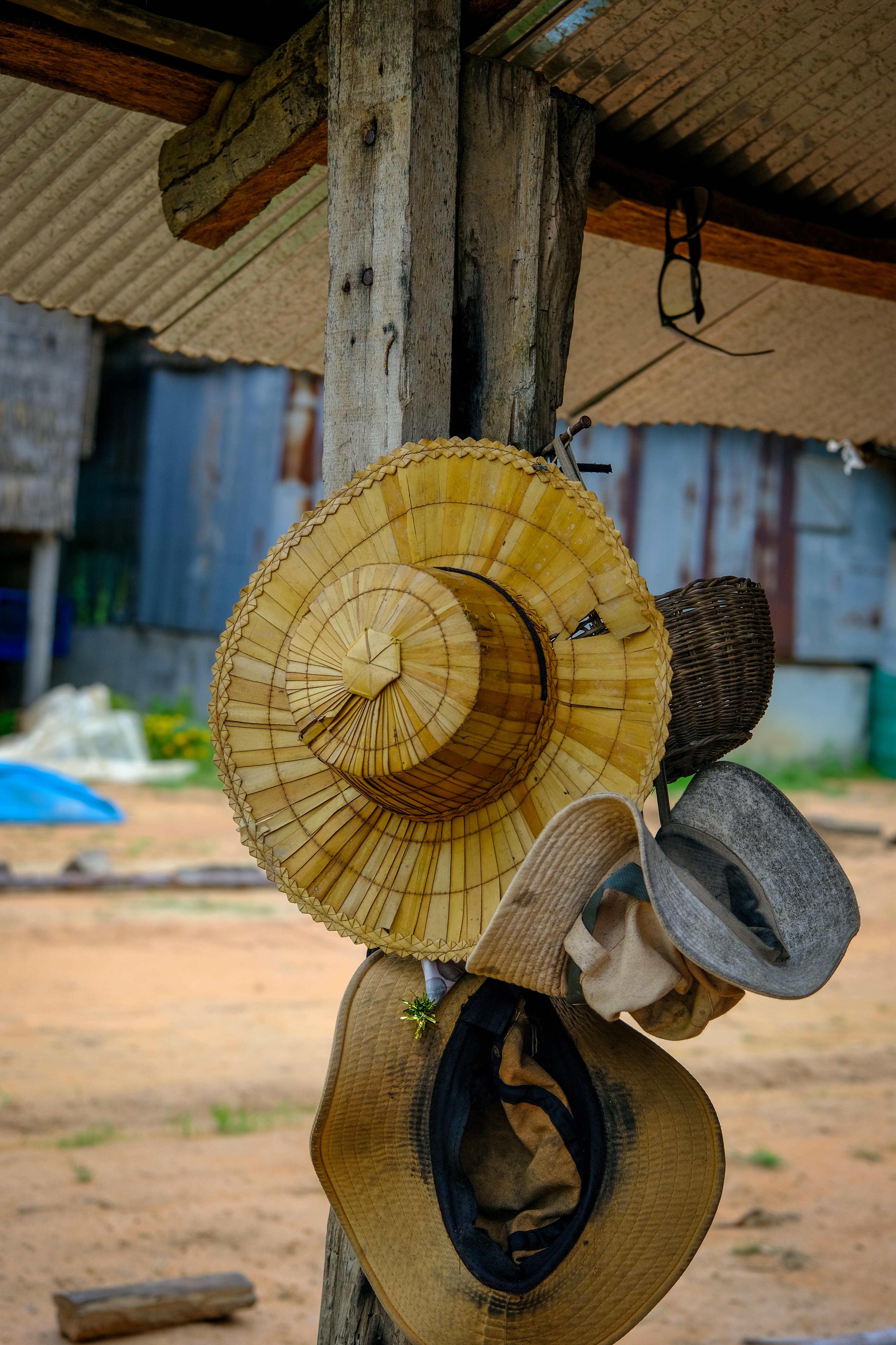 Traditional Hats Hanging in Rural Siem Reap · Free Stock Photo