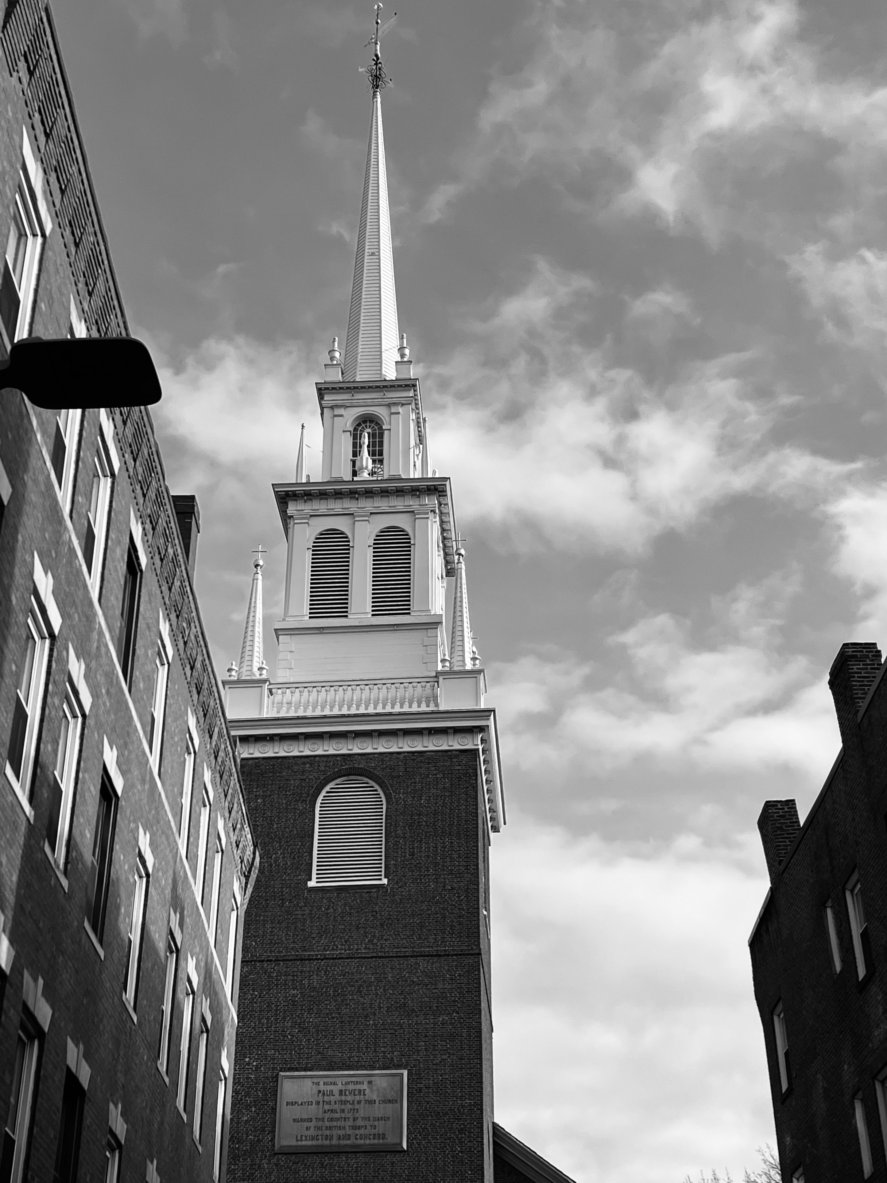 Historic Church Building with Tall Steeple in Black and White · Free ...
