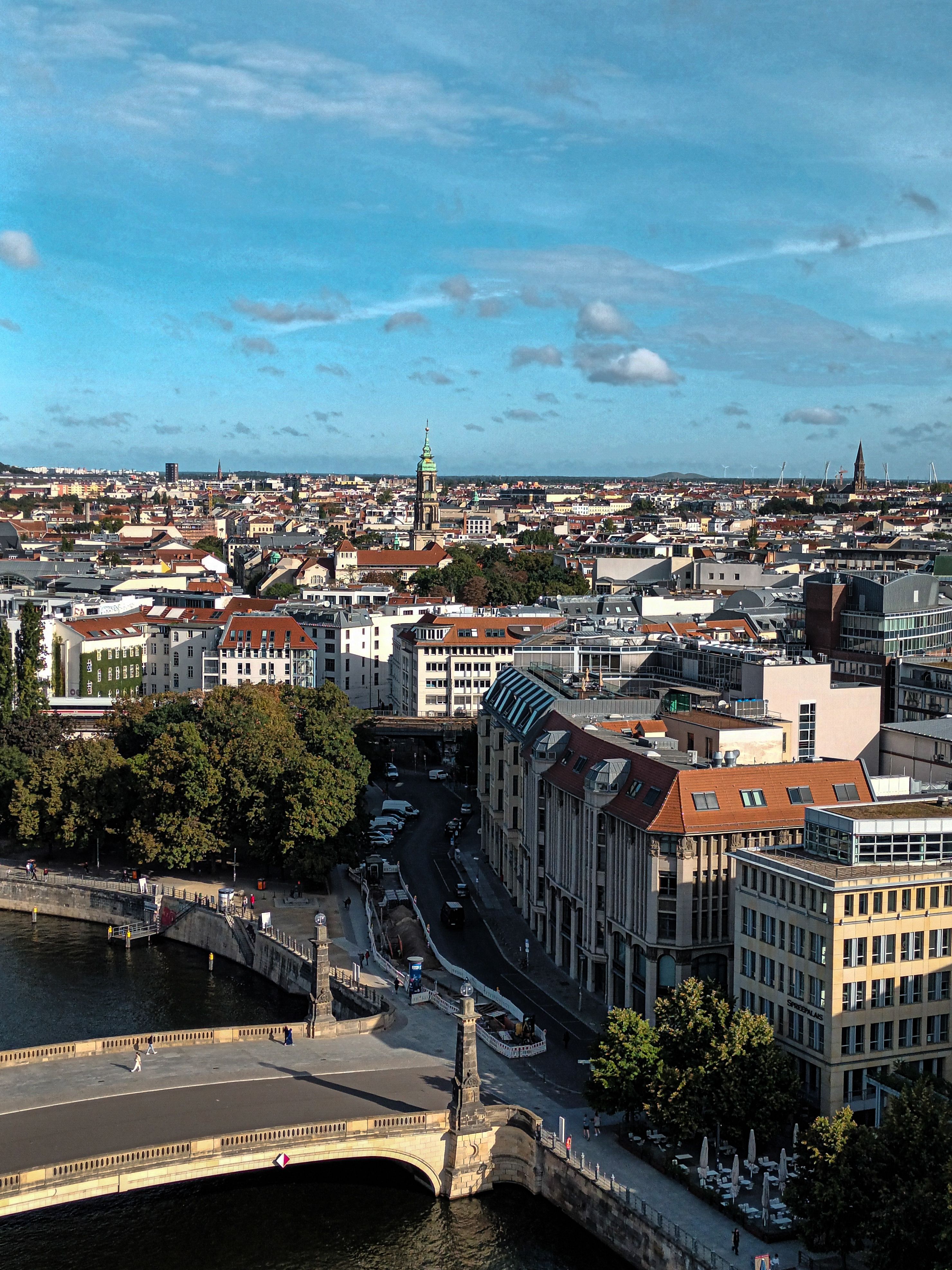 Aerial View of Berlin Cityscape with River · Free Stock Photo