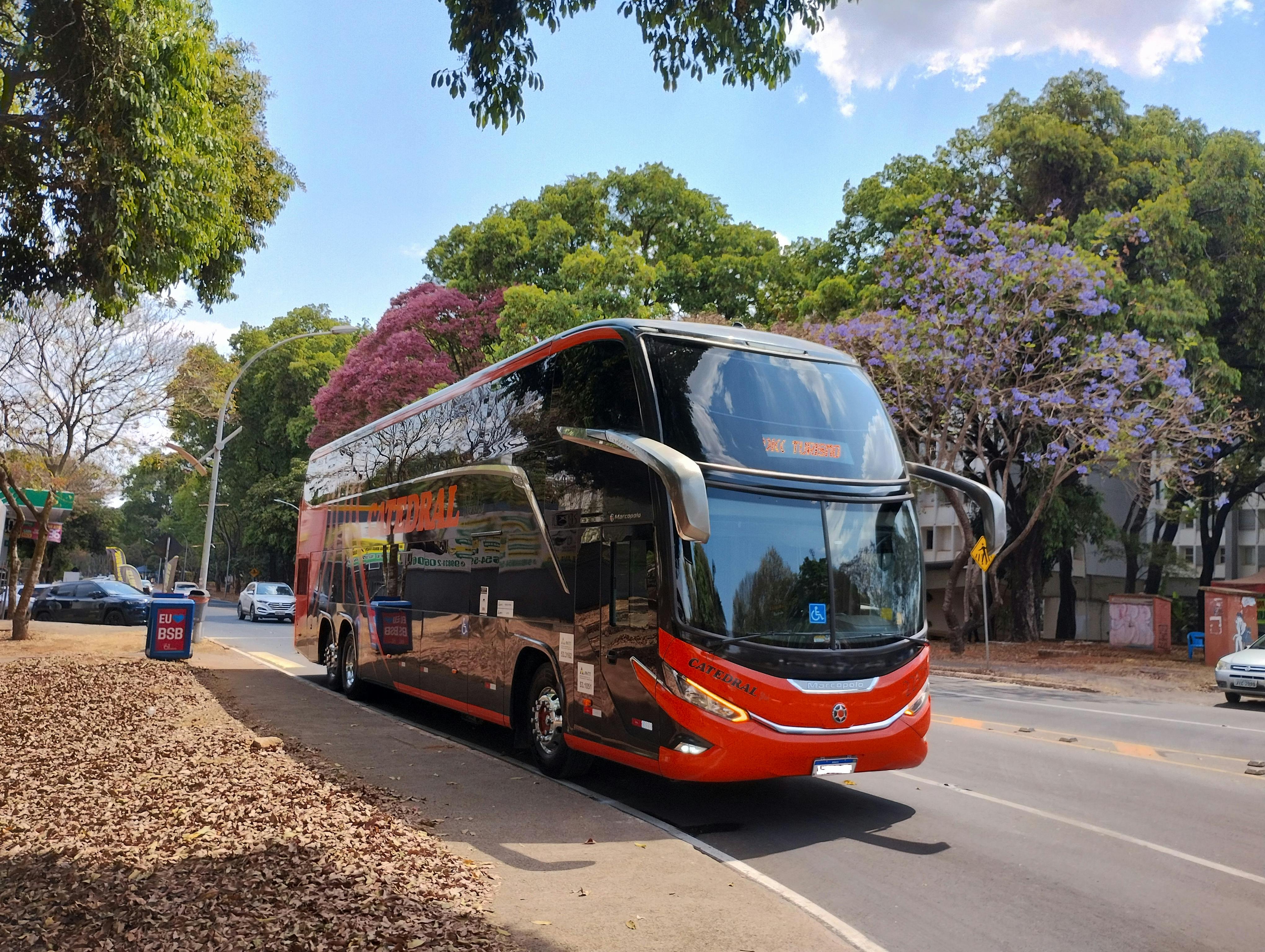 Double-decker bus in Brasília cityscape · Free Stock Photo