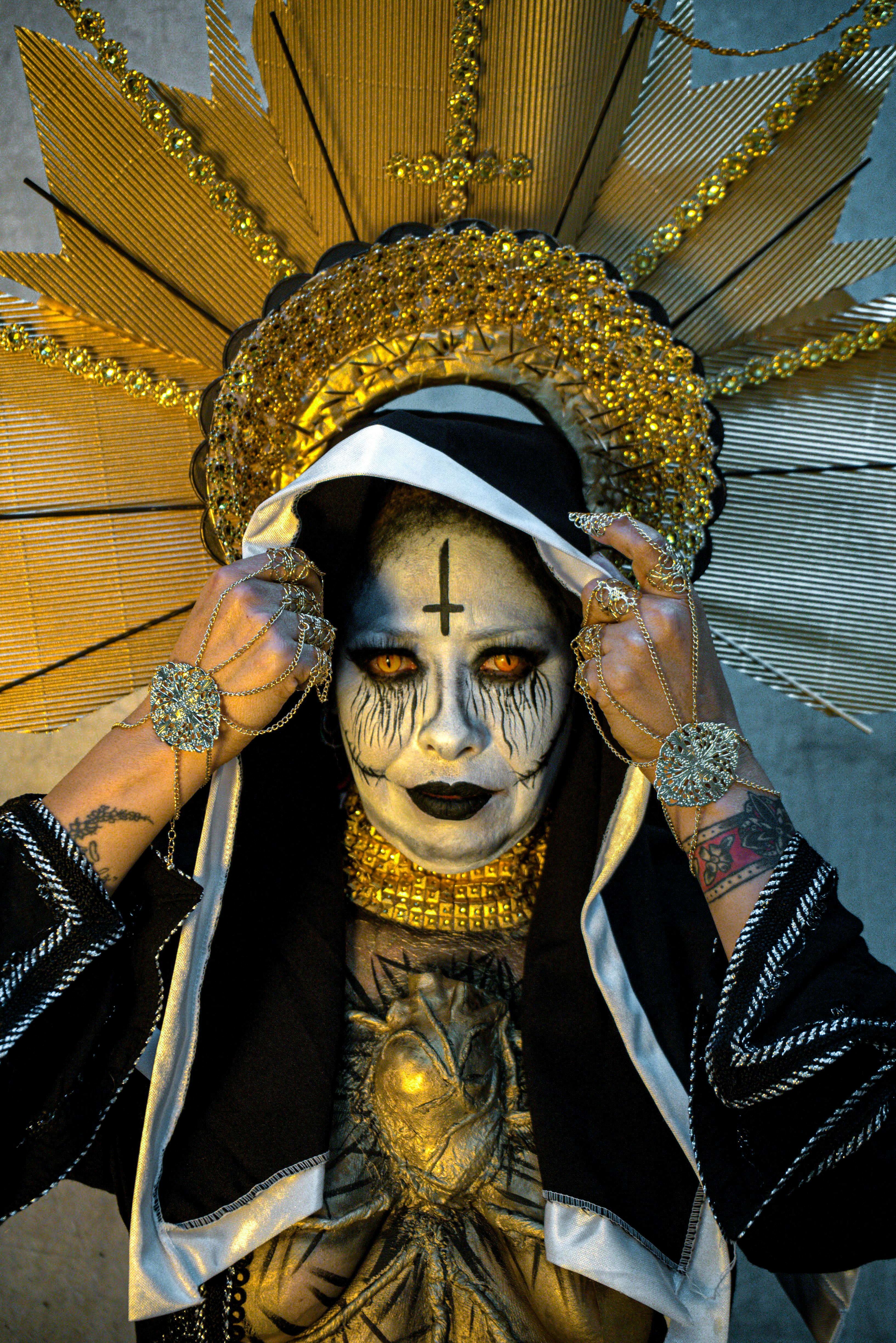 Intricate Religious Costume with Dramatic Makeup · Free Stock Photo