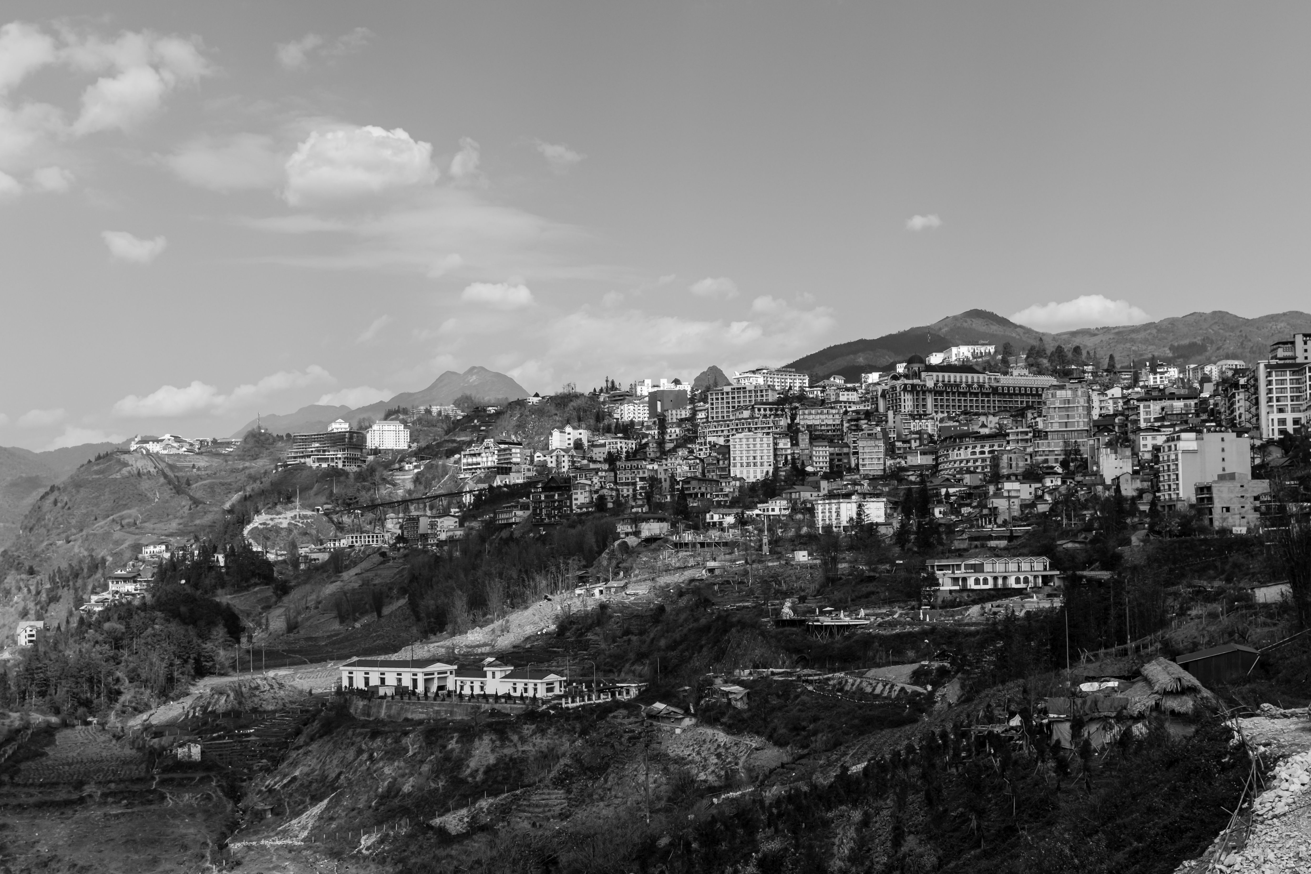 Monochrome Cityscape of Lao Cai, Vietnam · Free Stock Photo