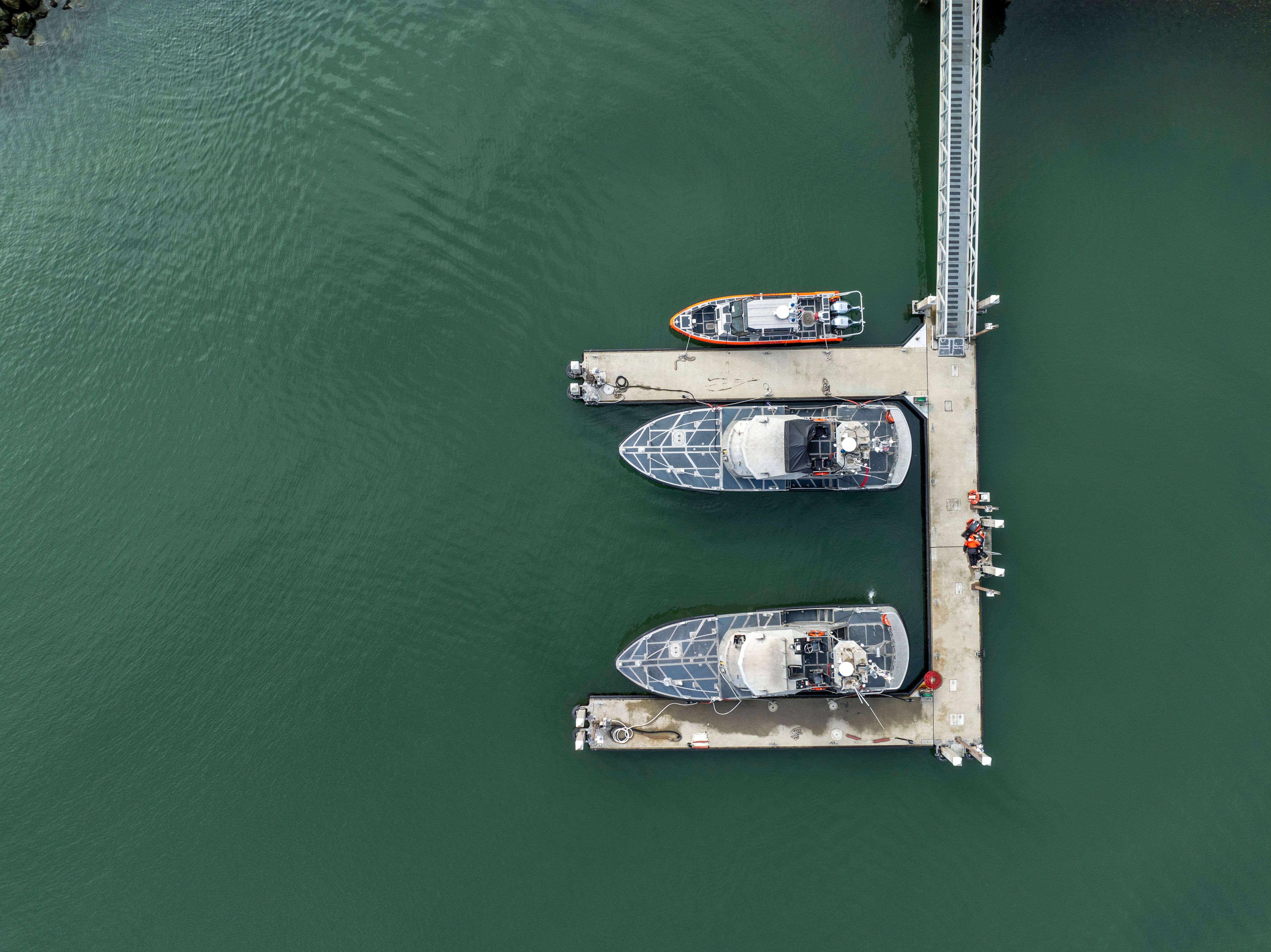 Top View Photo Of Boat On Sea · Free Stock Photo