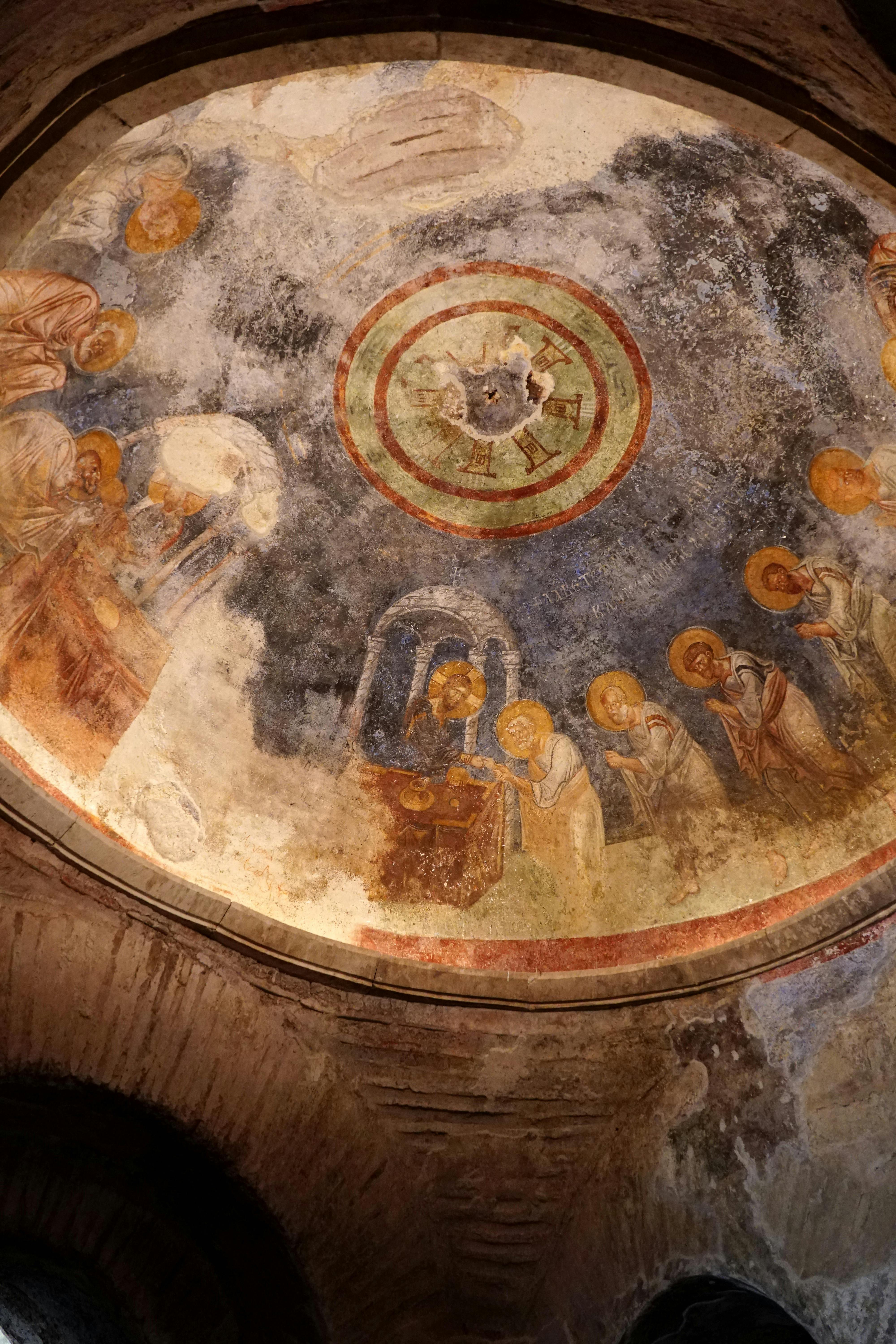 Ancient Religious Fresco on Church Ceiling · Free Stock Photo