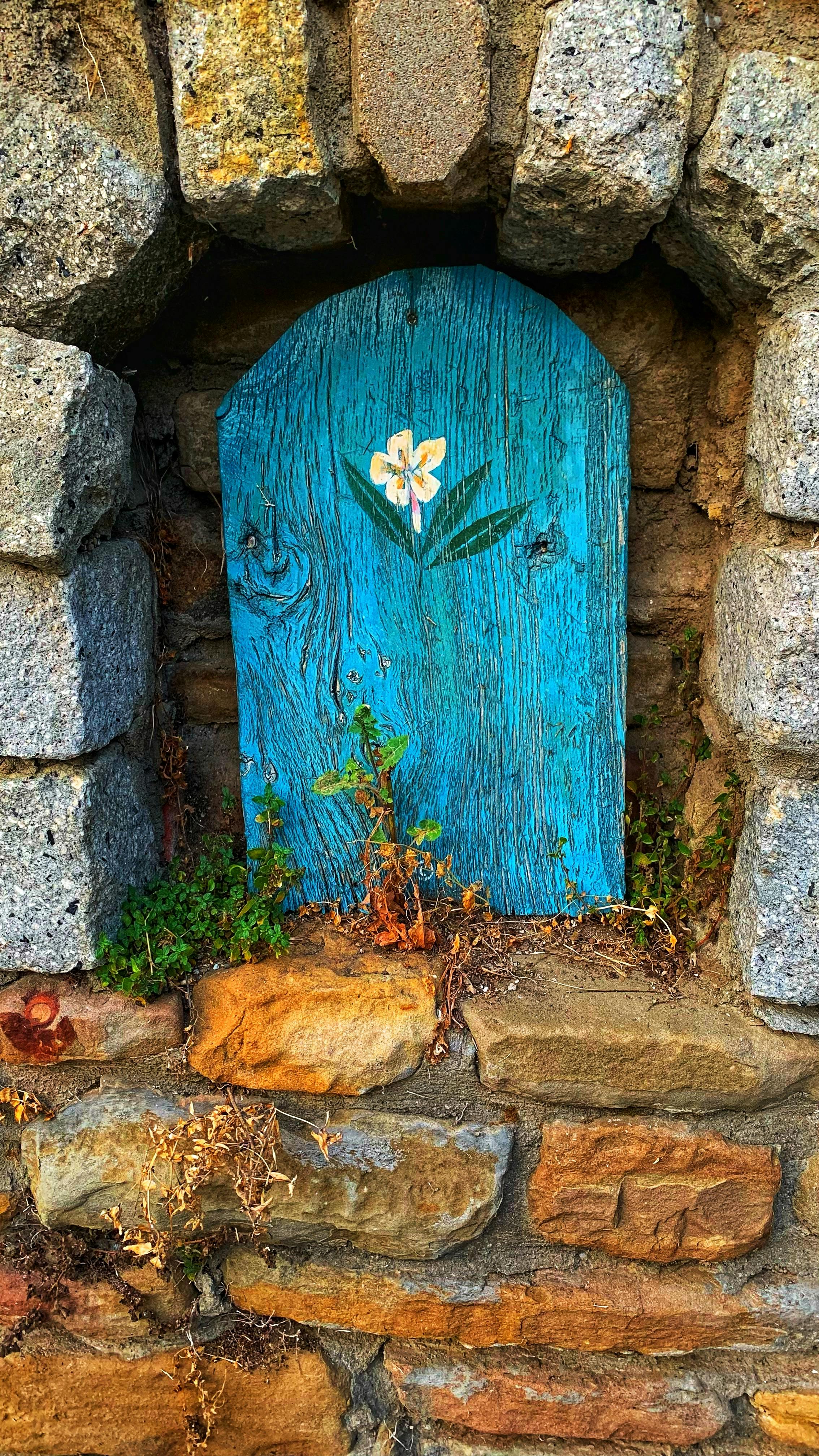 Rustic Blue Door in Stone Wall, Çanakkale · Free Stock Photo